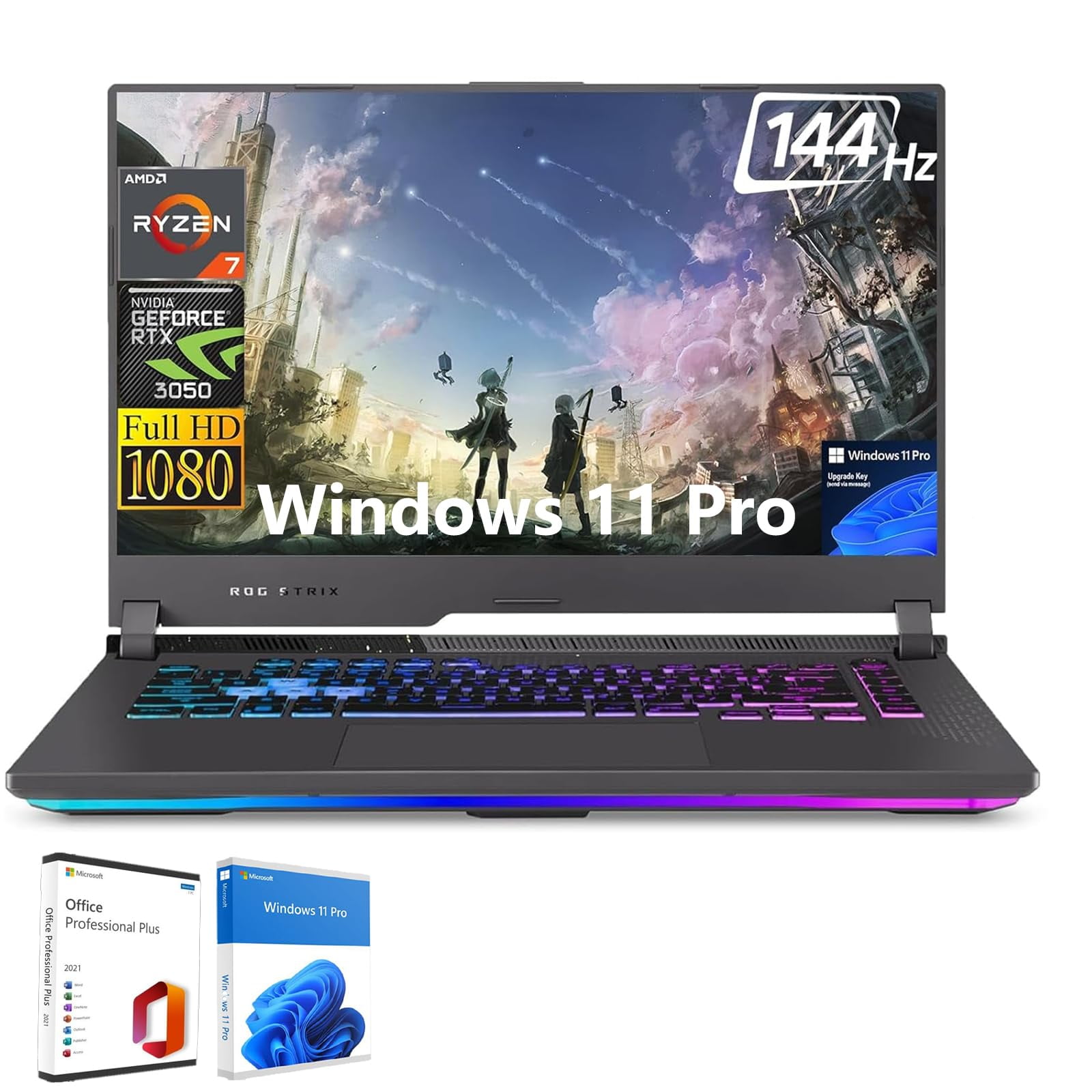 ASUS ROG Strix G15 Gaming Laptop, 15.6" 144Hz Display, AMD Ryzen 7 6800H(8-core), RTX 3050, 16GB ...