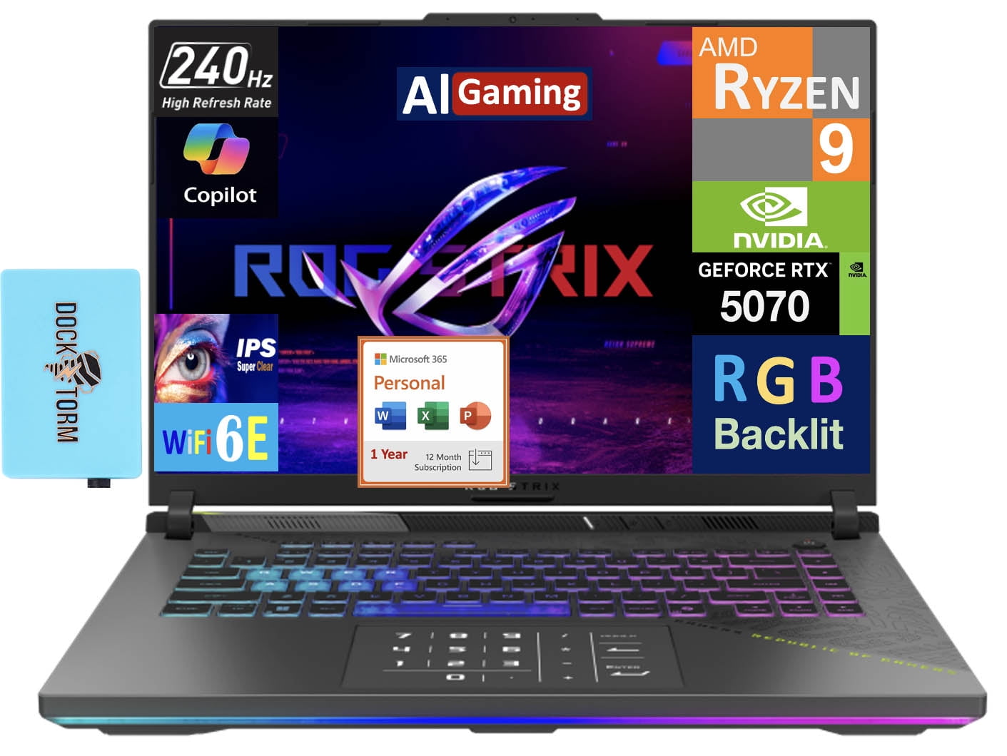 ASUS ROG Strix G16 AI Gaming Laptop 16.0in 240Hz IPS WQXGA Display (AMD ...