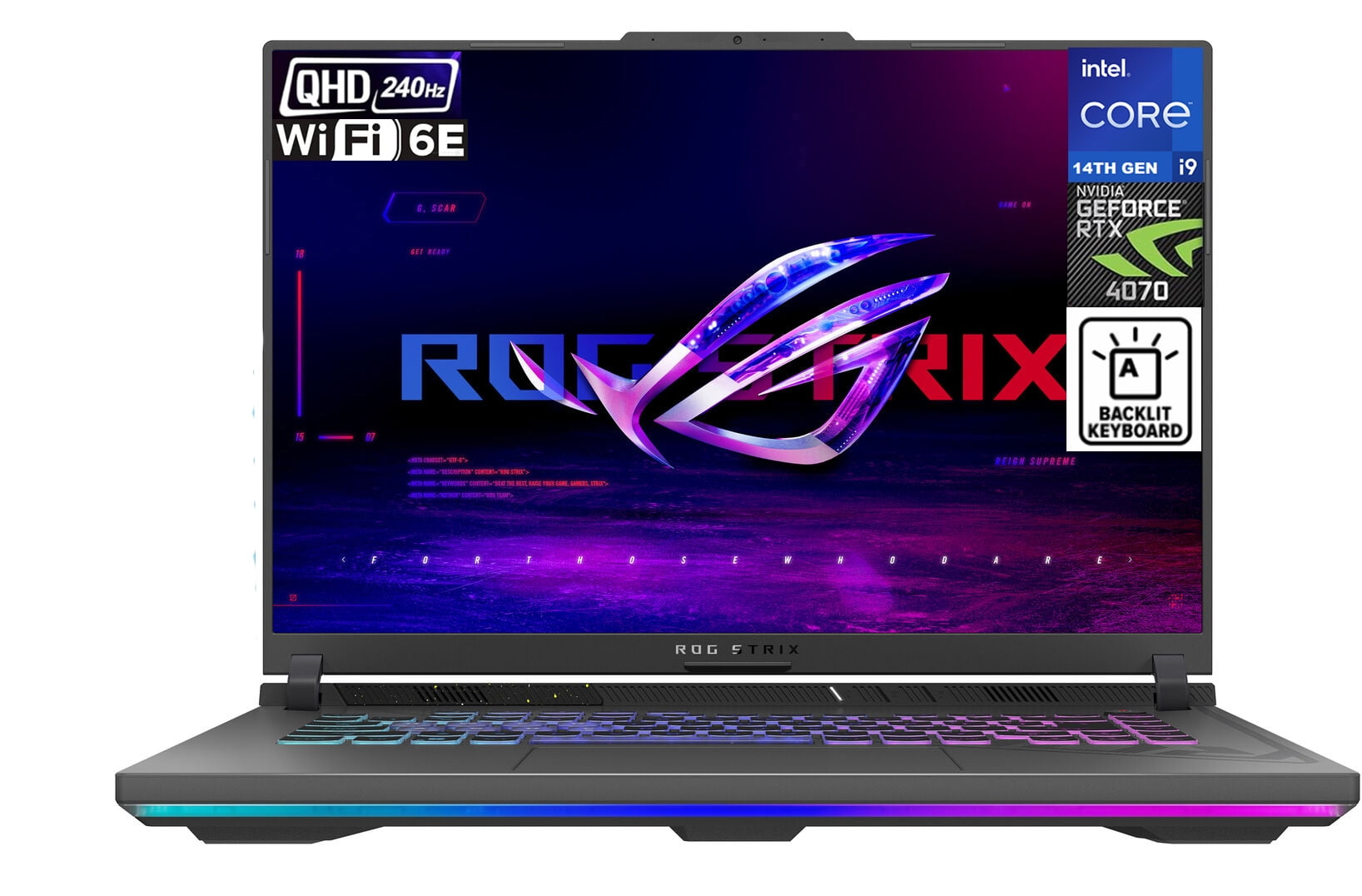 ASUS ROG Strix G16 Gaming Laptop 16.0in Nebula Display 240 Hz QHD 500 ...