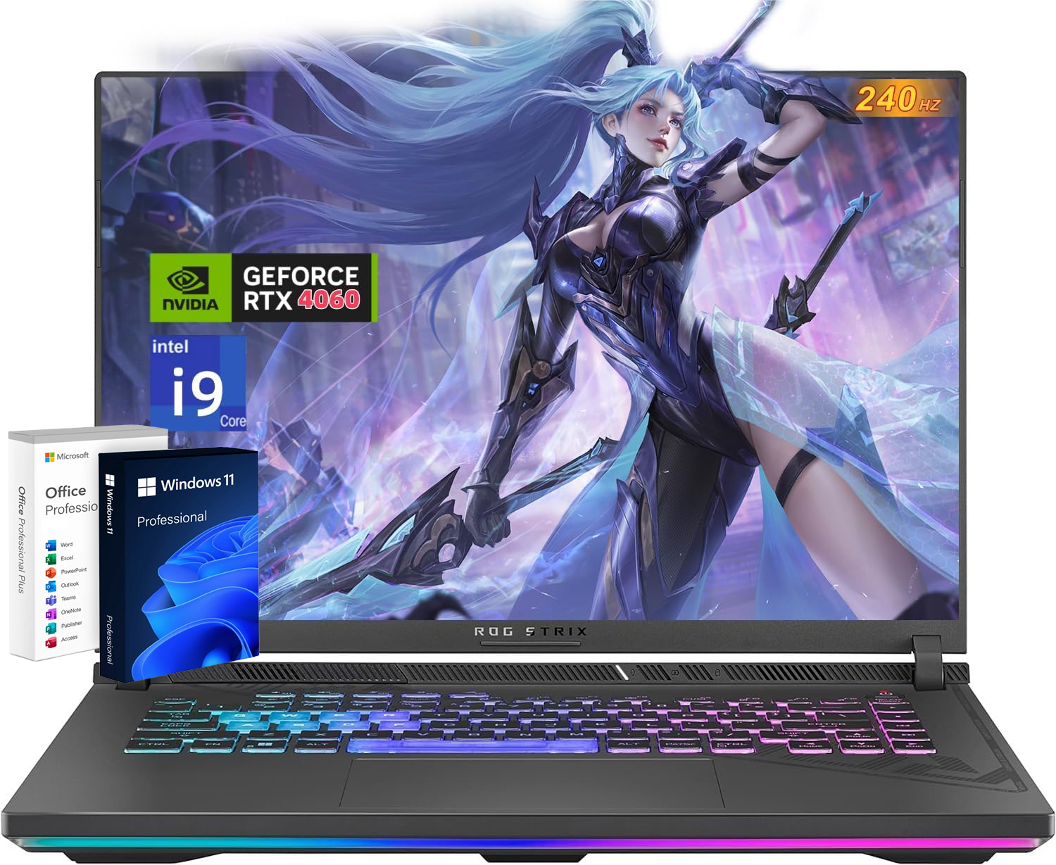 ASUS ROG Strix-G16 Gaming Laptop - 16" WQXGA 240Hz, Intel 24-core i9-14900HX, GeForce RTX 4060 ...