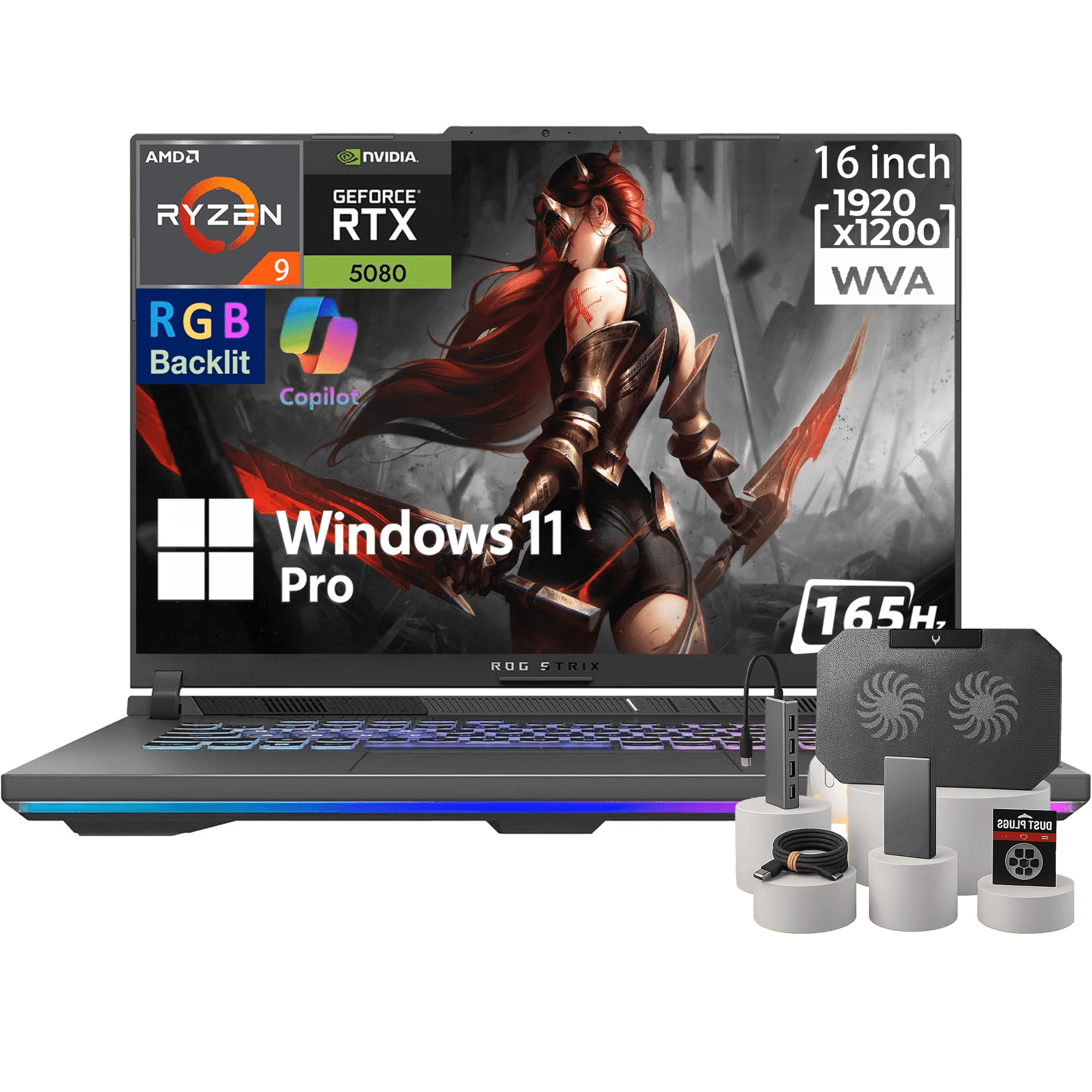 ASUS ROG Strix G16 Gaming Laptop, 16" WUXGA (1920x1200) 165Hz Display ...