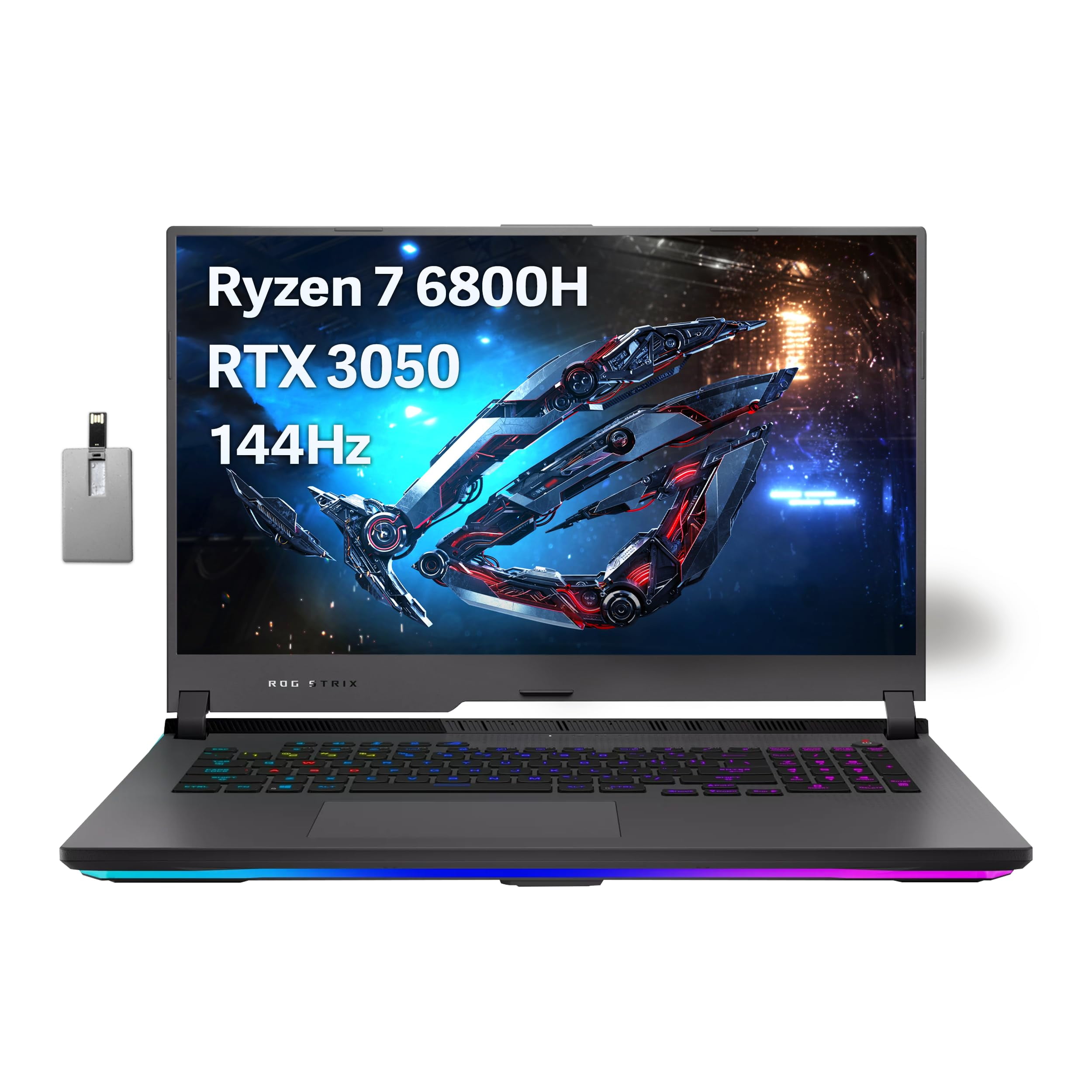 ASUS ROG Strix G17 17.3" 144Hz FHD Gaming Laptop, AMD Ryzen 7 6800H ...