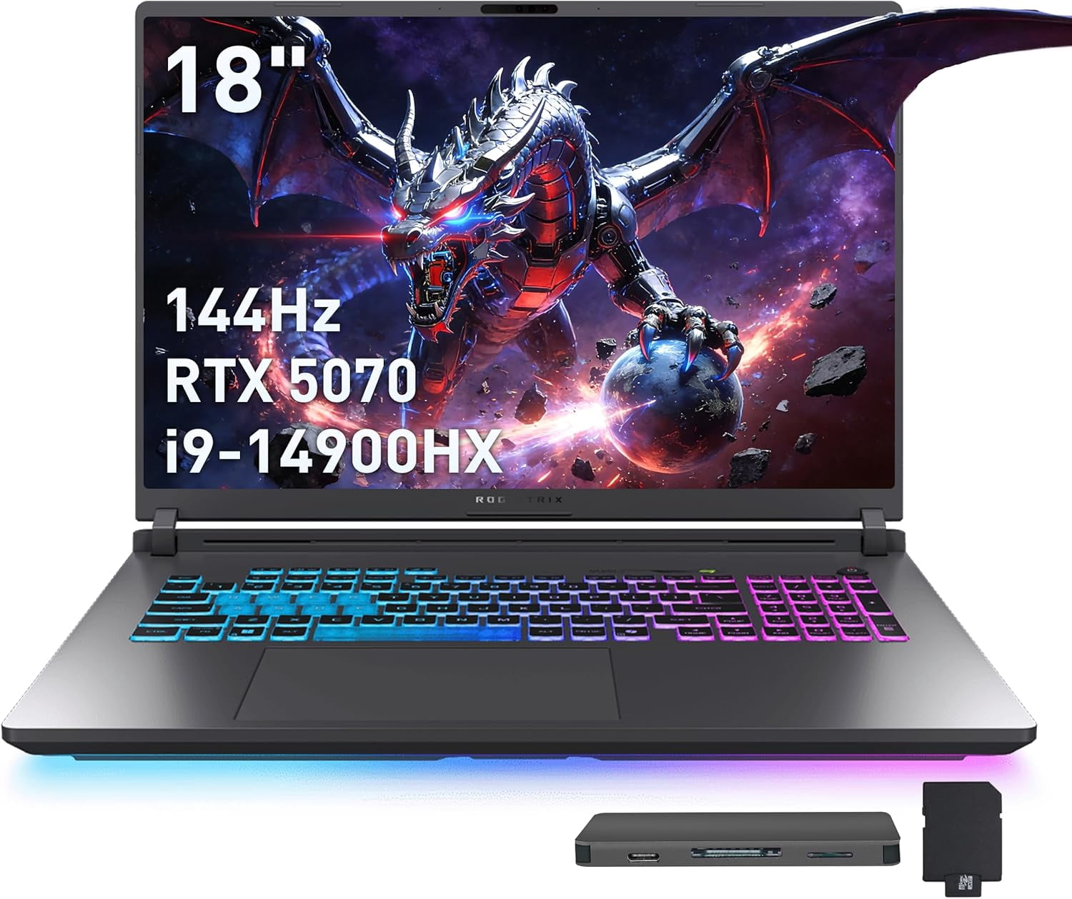 ASUS ROG Strix G18 18" 144Hz WUXGA Gaming Laptop, Intel i9-14900HX ...