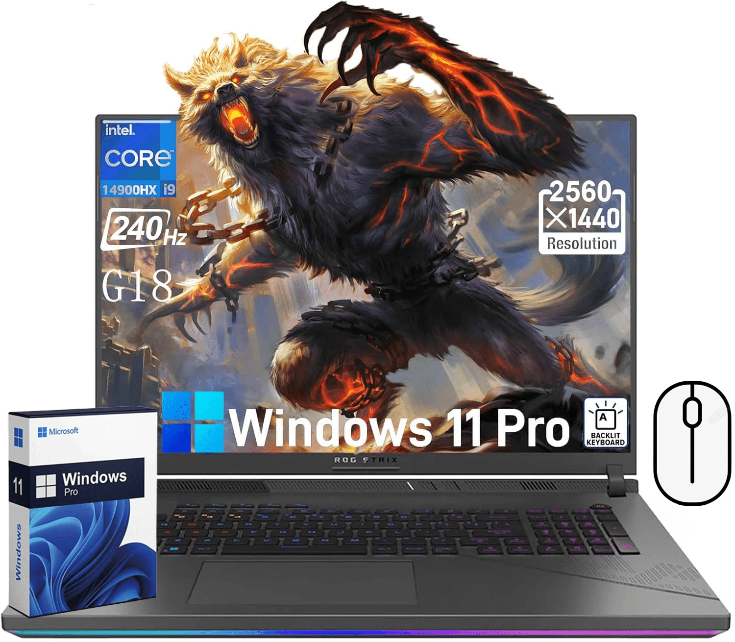 ASUS ROG Strix G18 -18" 2.5K Gaming Laptop, Intel i9-14900HX, NVIDIA ...