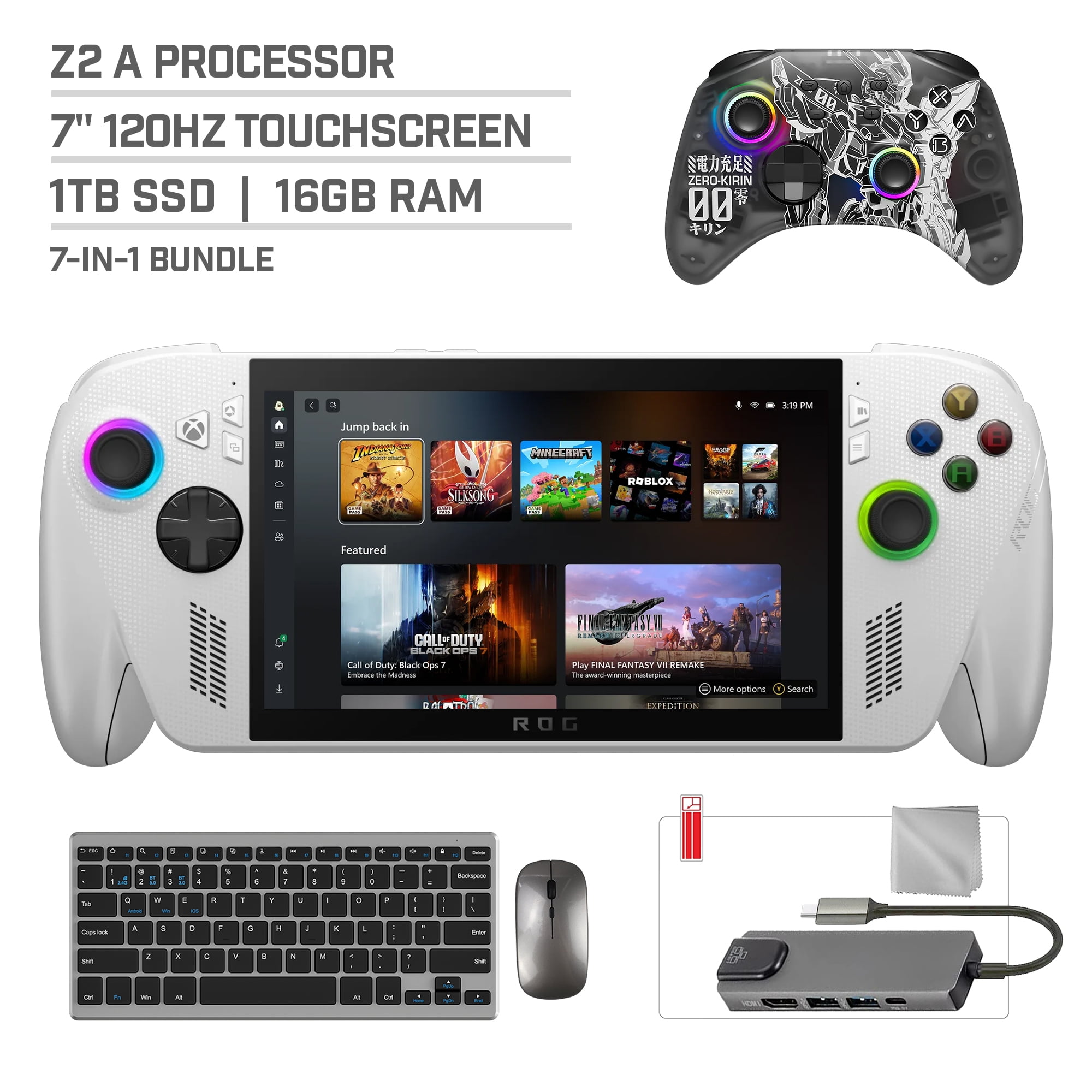 ASUS ROG Xbox Ally 1TB SSD AMD Ryzen Z2 A CPU Gaming Handheld 7-inch ...