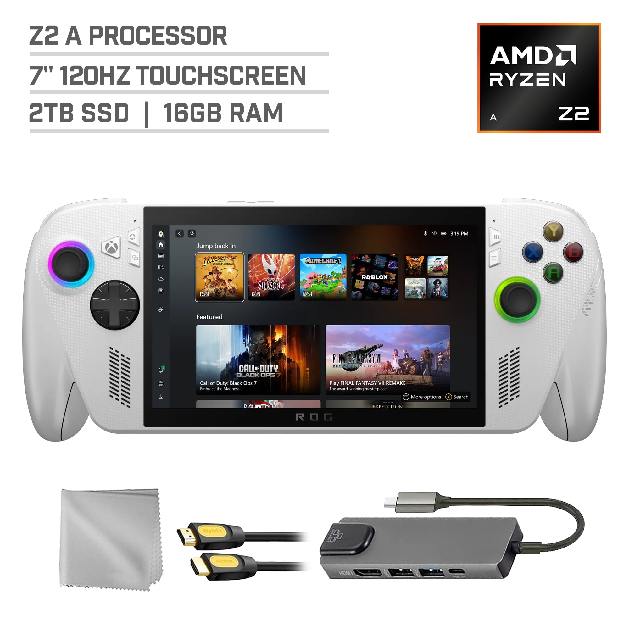 ASUS ROG Xbox Ally 2TB SSD AMD Ryzen Z2 A CPU Gaming Handheld 7-inch ...