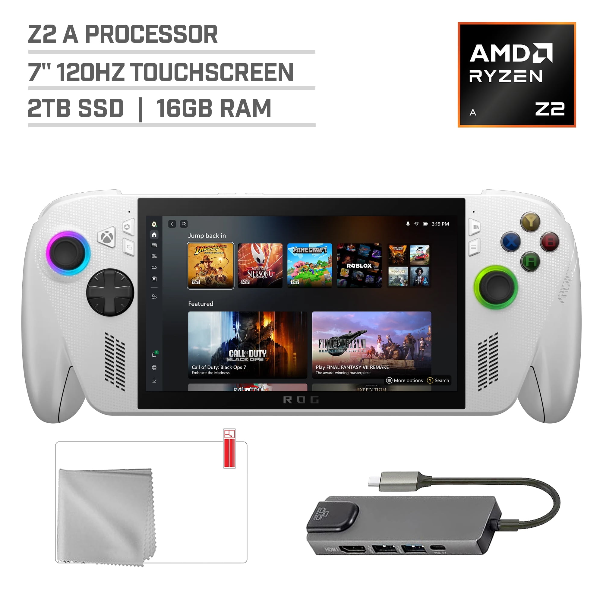ASUS ROG Xbox Ally 2TB SSD AMD Ryzen Z2 A CPU Gaming Handheld 7-inch ...