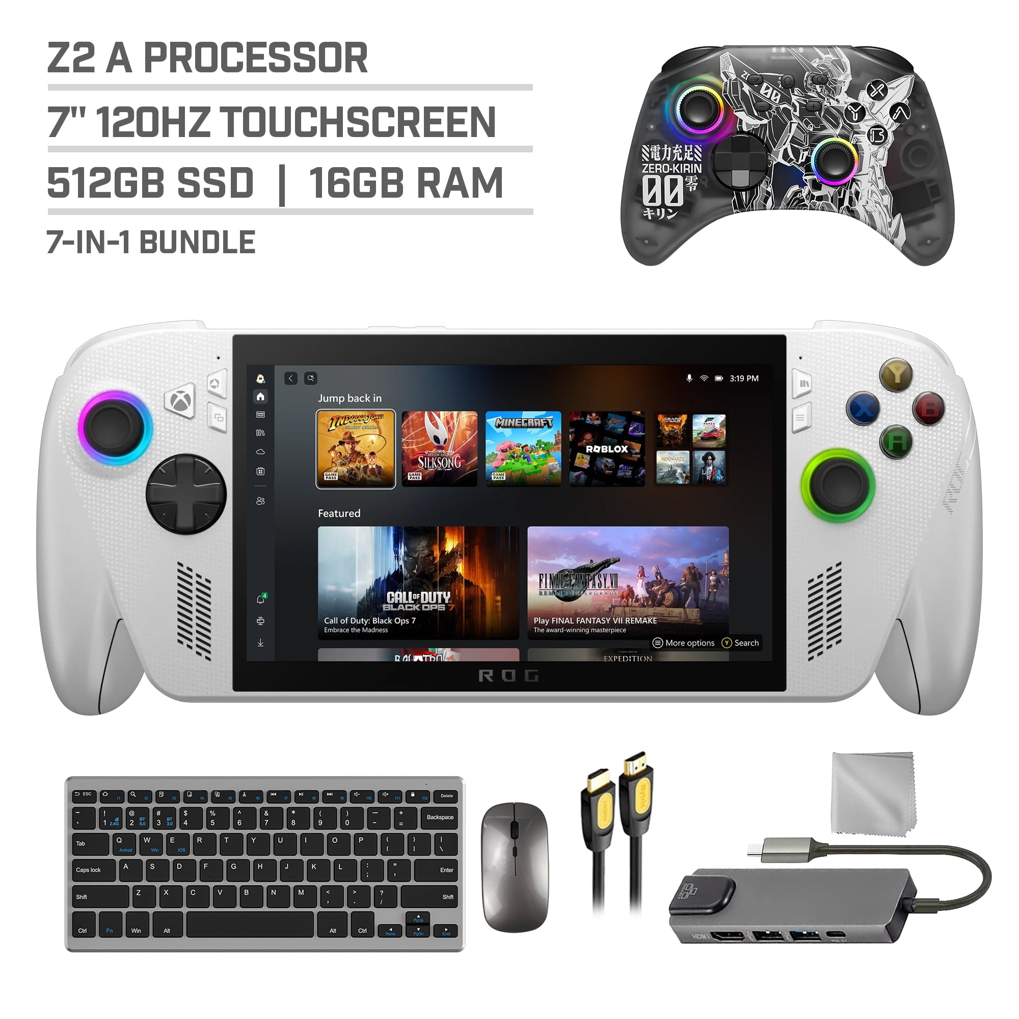 ASUS ROG Xbox Ally 512GB AMD Ryzen Z2 A CPU Gaming Handheld 7-inch ...