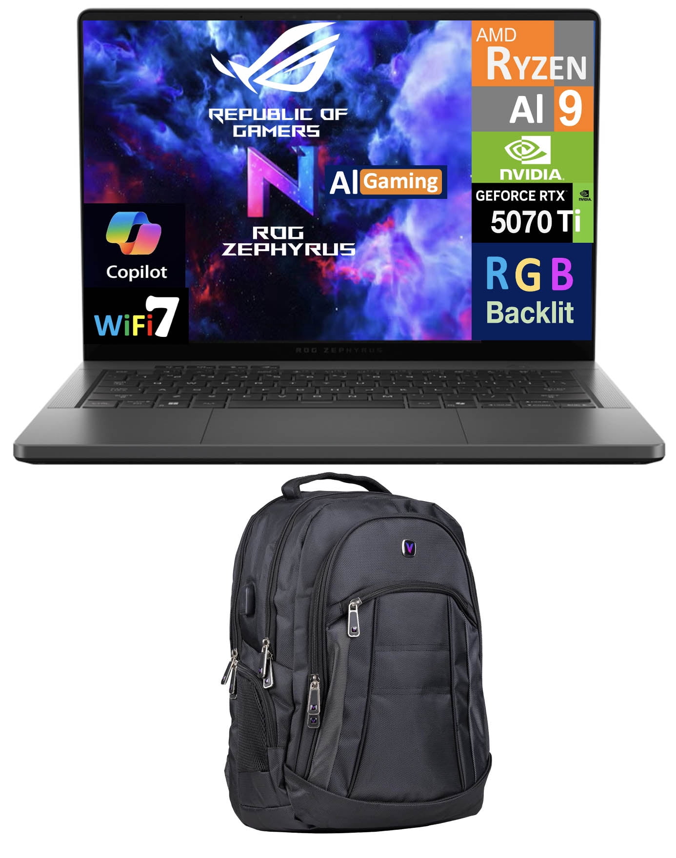 ASUS ROG Zephyrus G14 AI Gaming Laptop 14.0in 120Hz 2.8K Display (AMD ...