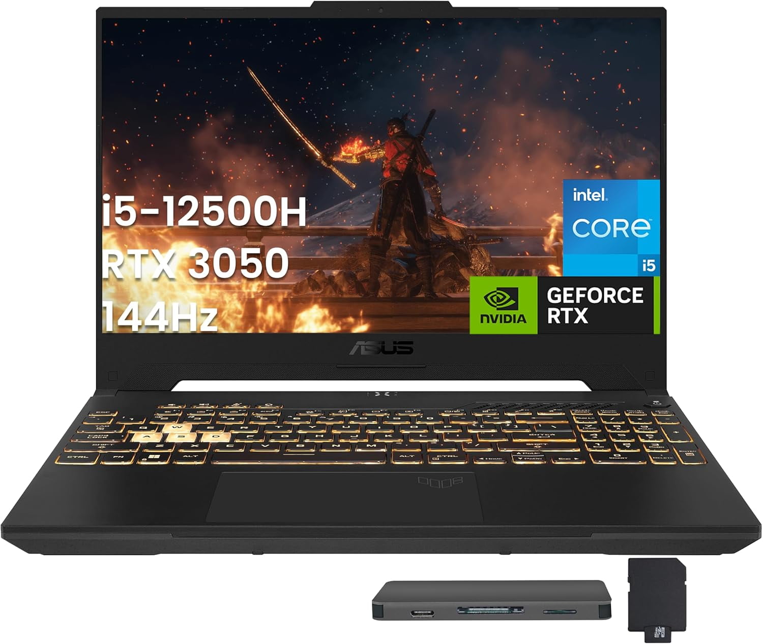 ASUS TUF 15.6" FHD 144Hz Gaming Laptop, Intel i5-12500H, NVIDIA GeForce ...