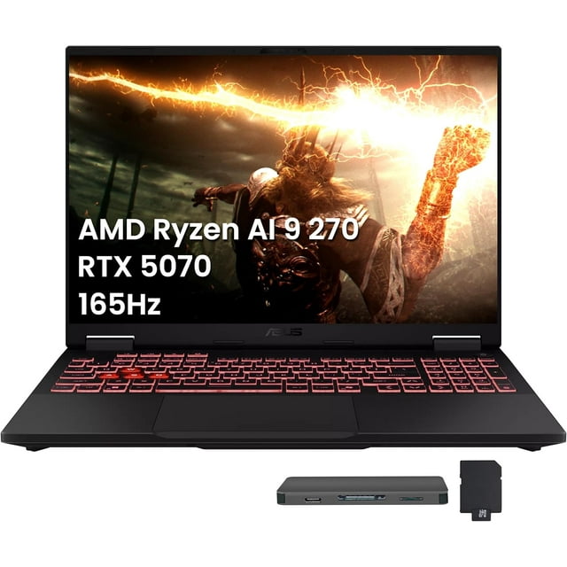 ASUS TUF A16 16" 165Hz WUXGA Gaming Laptop, AMD Ryzen AI 9 270, 64GB ...