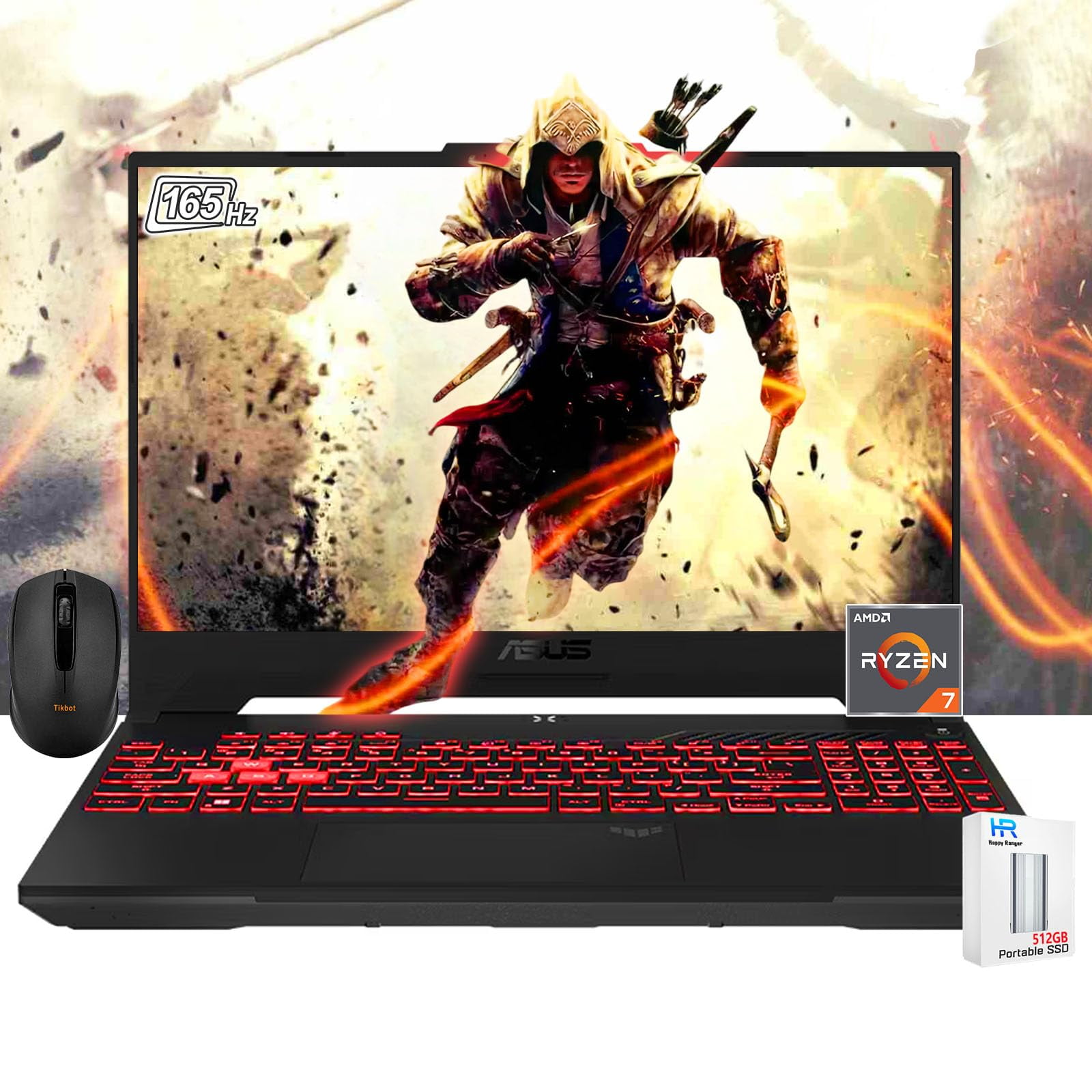 ASUS TUF A16 Laptop - AMD Gaming Laptop Ryzen 7 7735HS Beat i7-12650H - 16" WUXGA Display 165Hz ...