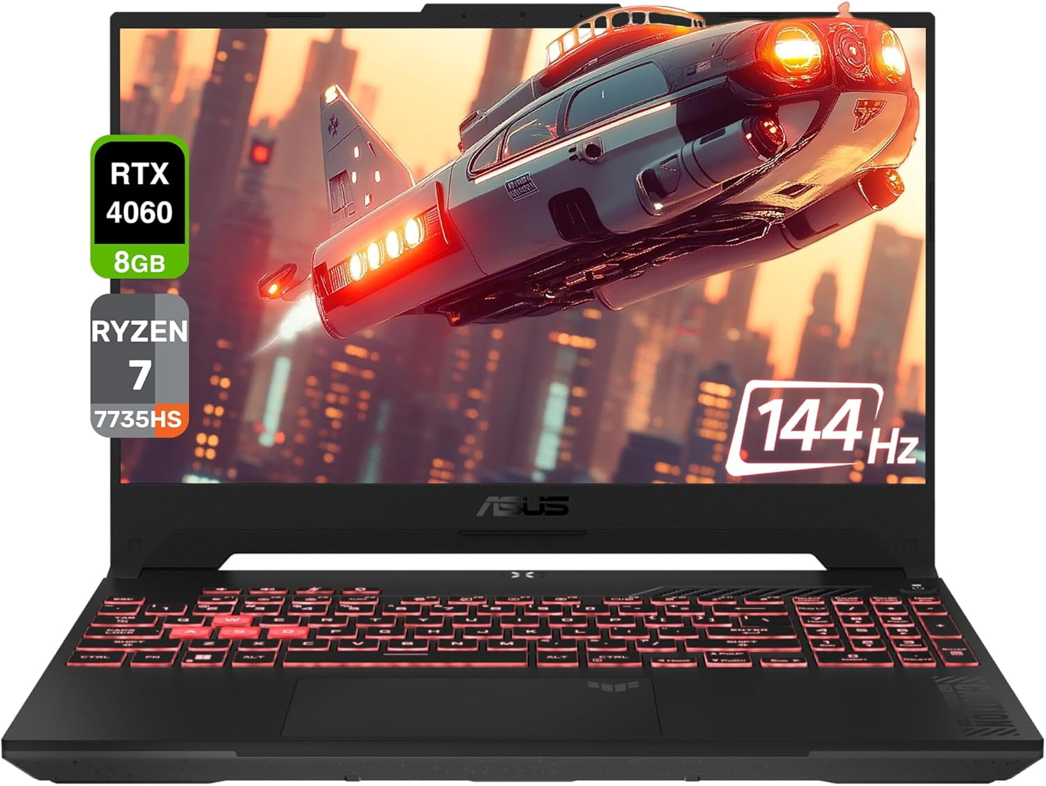 ASUS TUF A17 Gaming Laptop, AMD Ryzen 7 7735HS, 32 GB DDR5 RAM, 1 TB ...