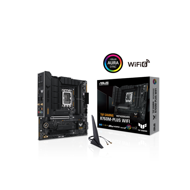 ASUS TUF B760M-PLUS WIFI Intel B760 mATX Motherboard, LGA 1700, PCIe 5.0, 2xM.2, DDR5, 2.5Gb ...