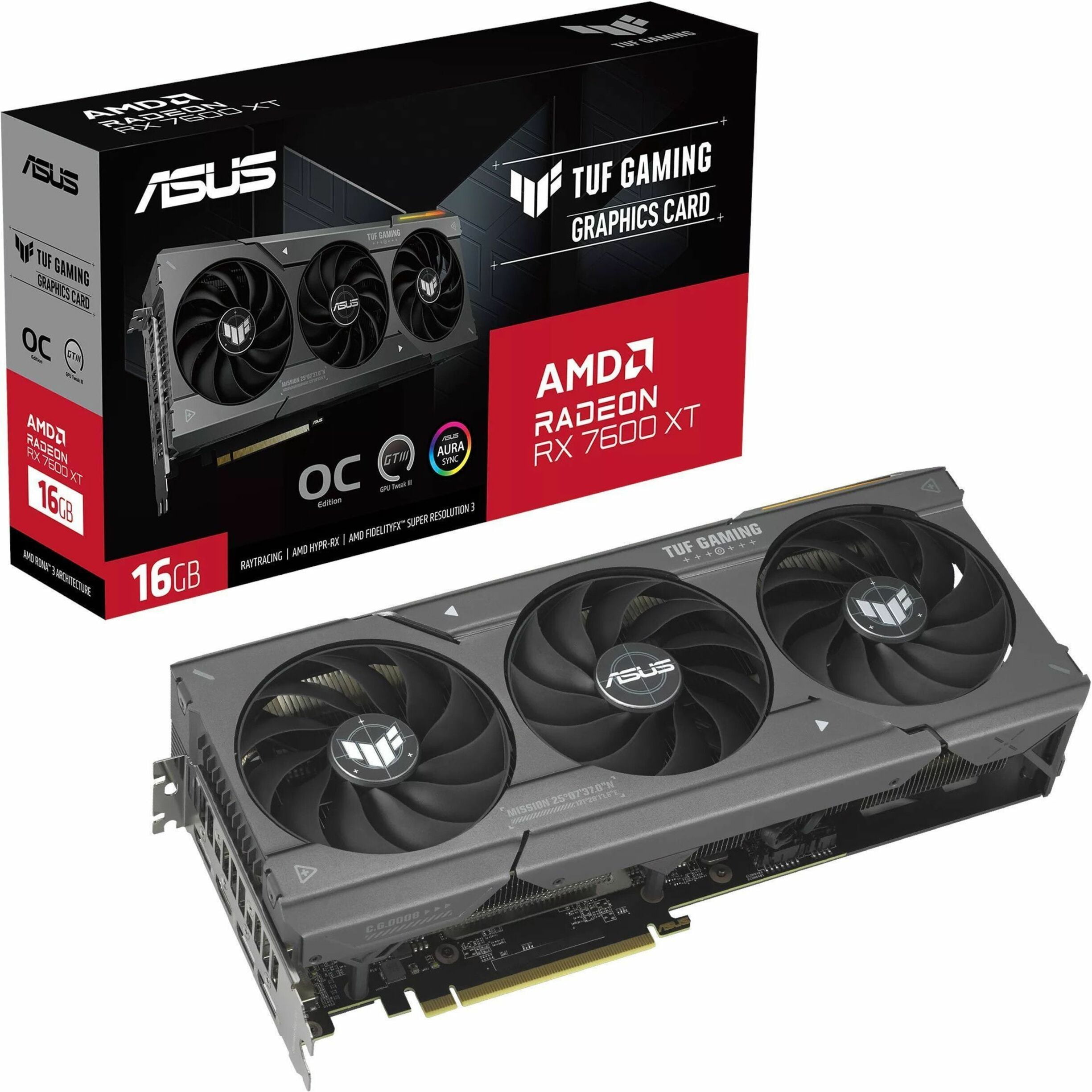 ASUS TUF Gaming Radeon RX 7600 XT OC Edition 16GB GDDR6 Graphics Card ...