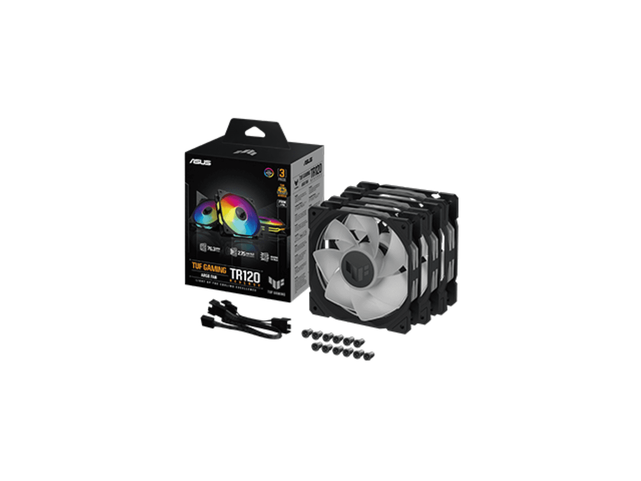 ASUS TUF Gaming TR120 ARGB Fan - Black - Triple Pack Higher Cooling ...
