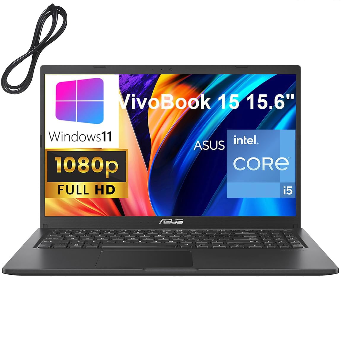 ASUS VivoBook 15 15.6" FHD Laptop Computer, Intel Quad-Core i5-1135G7 ...