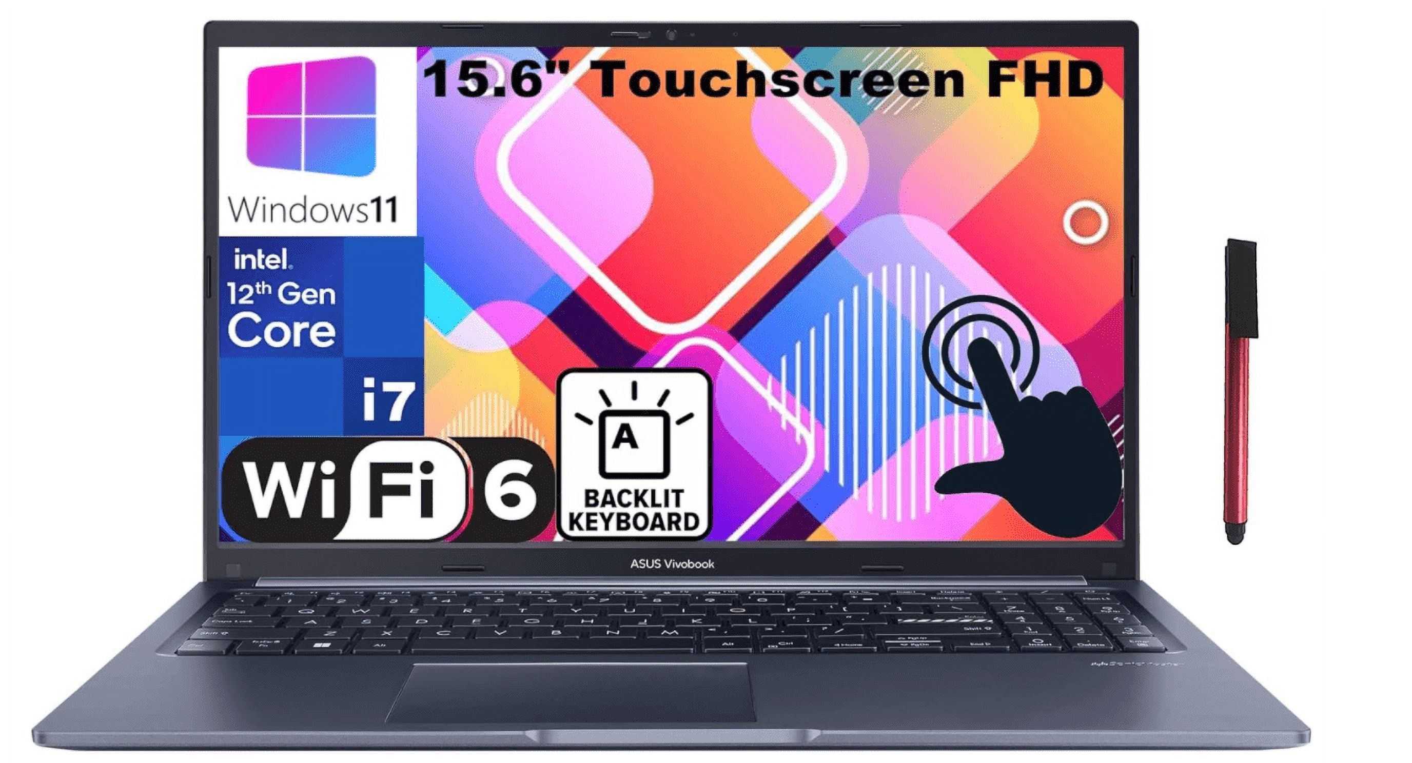 ASUS Vivobook Laptop, 15.6" FHD Touchscreen, Intel Core i7-1255U, 16GB ...