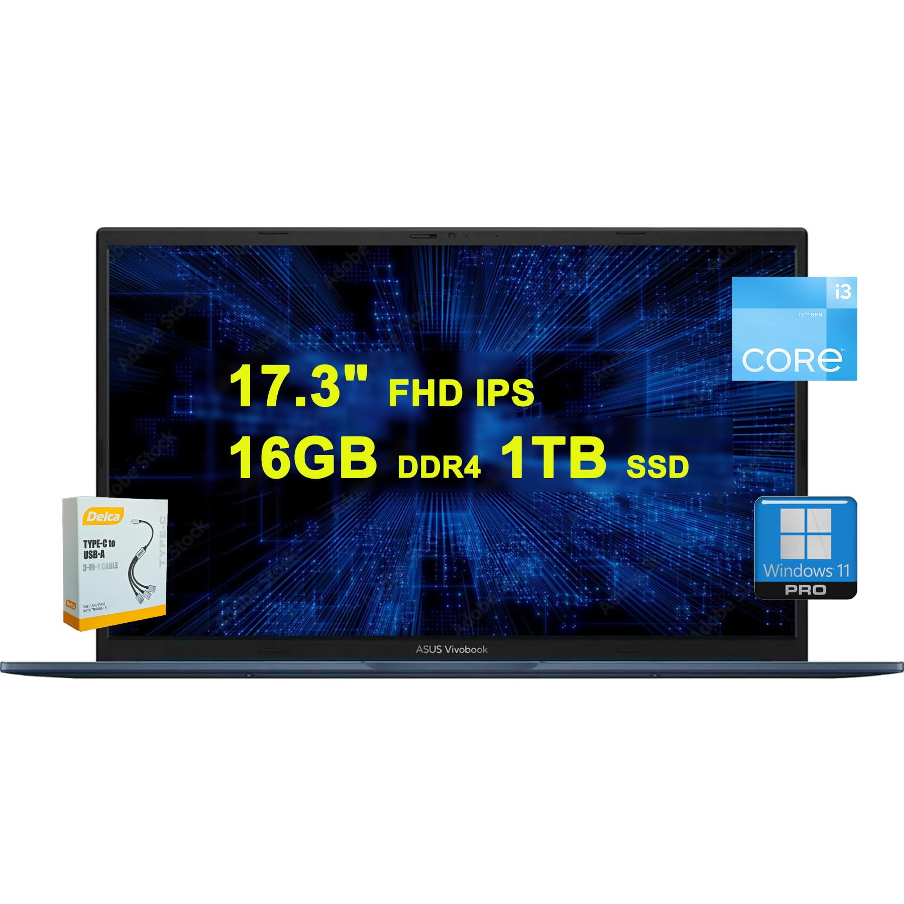 ASUS VivoBook 17 Business Laptop | 17.3" FHD IPS Anti-Glare | Intel 6 ...