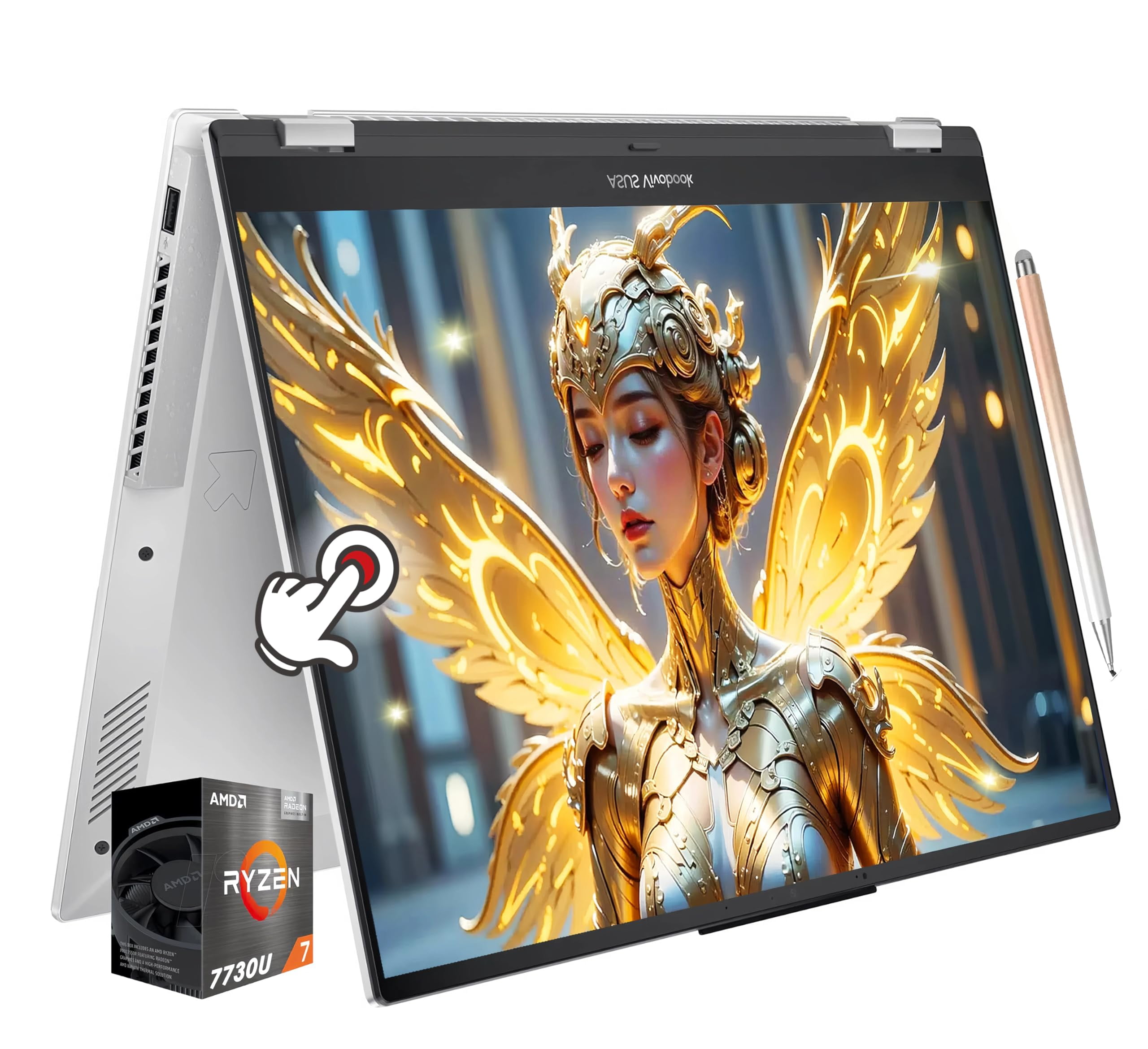 ASUS VivoBook S 16 Flip 2-in-1 Laptop, 16"WUXGA Touchscreen Display, 8-Core AMD Ryzen 7 7730U ...