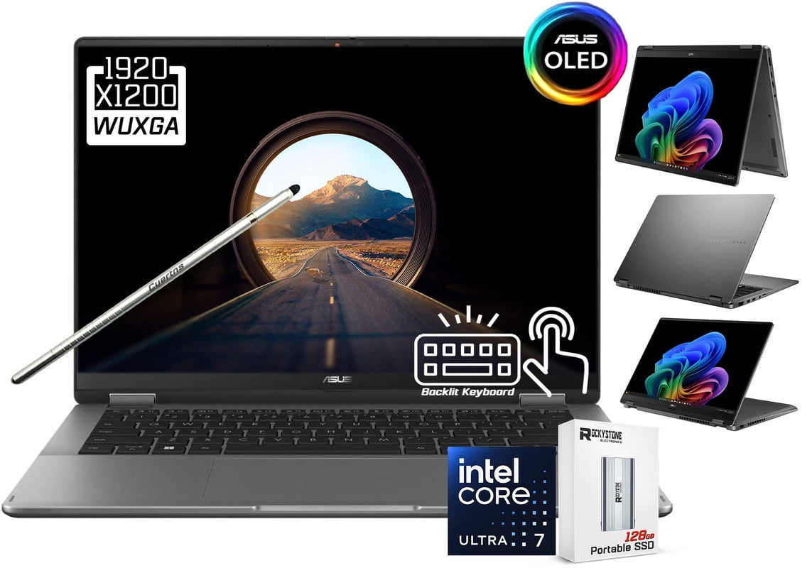 ASUS Vivobook 14 Flip 2-in-1 AI Laptop, 14" 2k 1920 x 1200 OLED ...