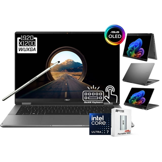 ASUS Vivobook 14 Flip 2-in-1 AI Laptop, 14" 2k 1920 x 1200 OLED ...