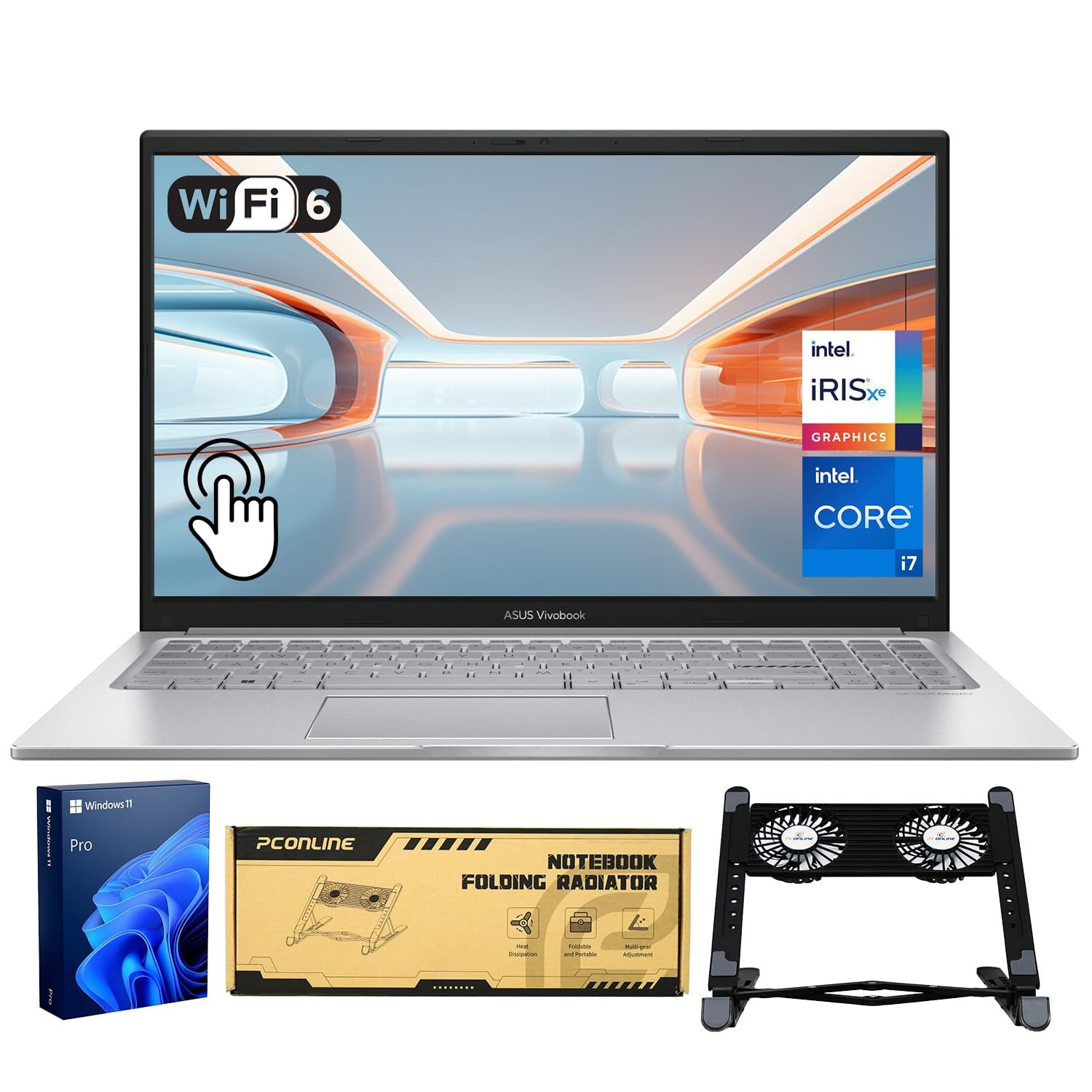 ASUS Vivobook 15.6" Business Laptop, FHD Touchscreen, Intel 10-Core i7 ...