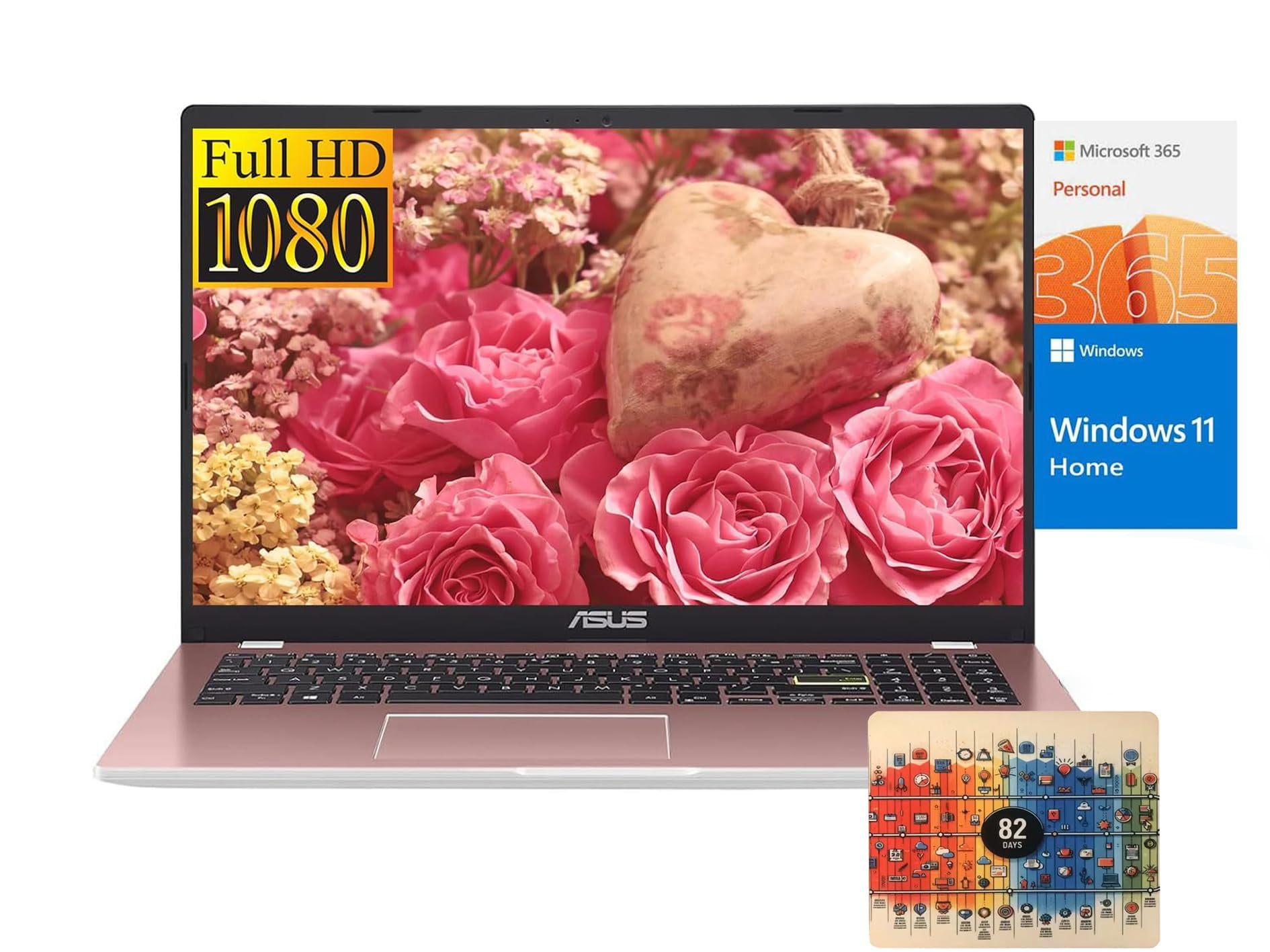 ASUS Vivobook 15.6 inch Laptop, Intel N6000 4-core CPU, 4GB RAM, 128GB ...