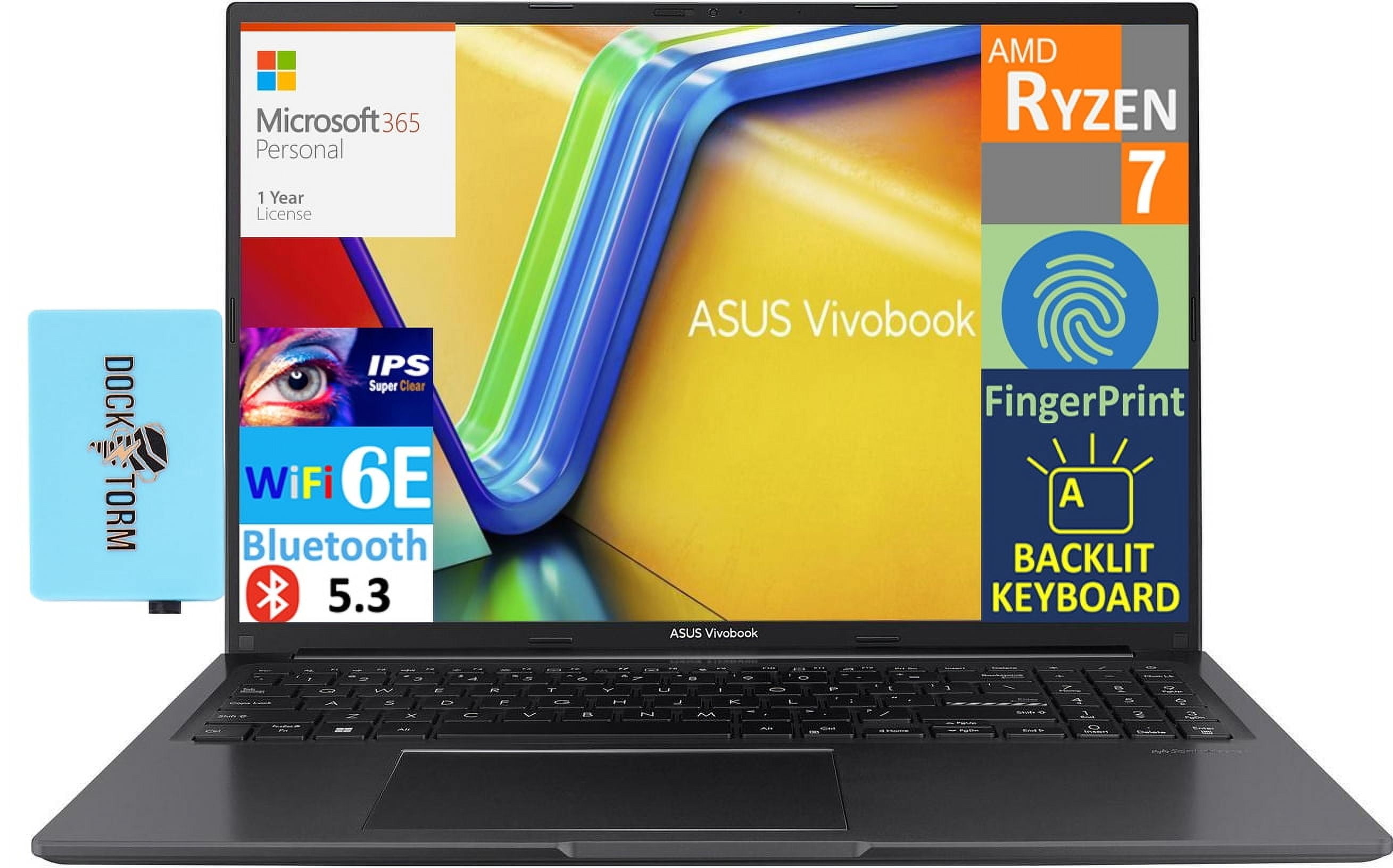 ASUS Vivobook 16 Business Laptop 16.0in IPS WUXGA Display (AMD Ryzen 7 7730U, 24GB DDR4, 8TB ...