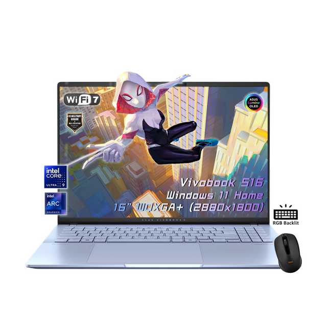 ASUS Vivobook 16" OLED WQXGA+(2880x1800) Slim Laptop, Intel Core Ultra9 ...