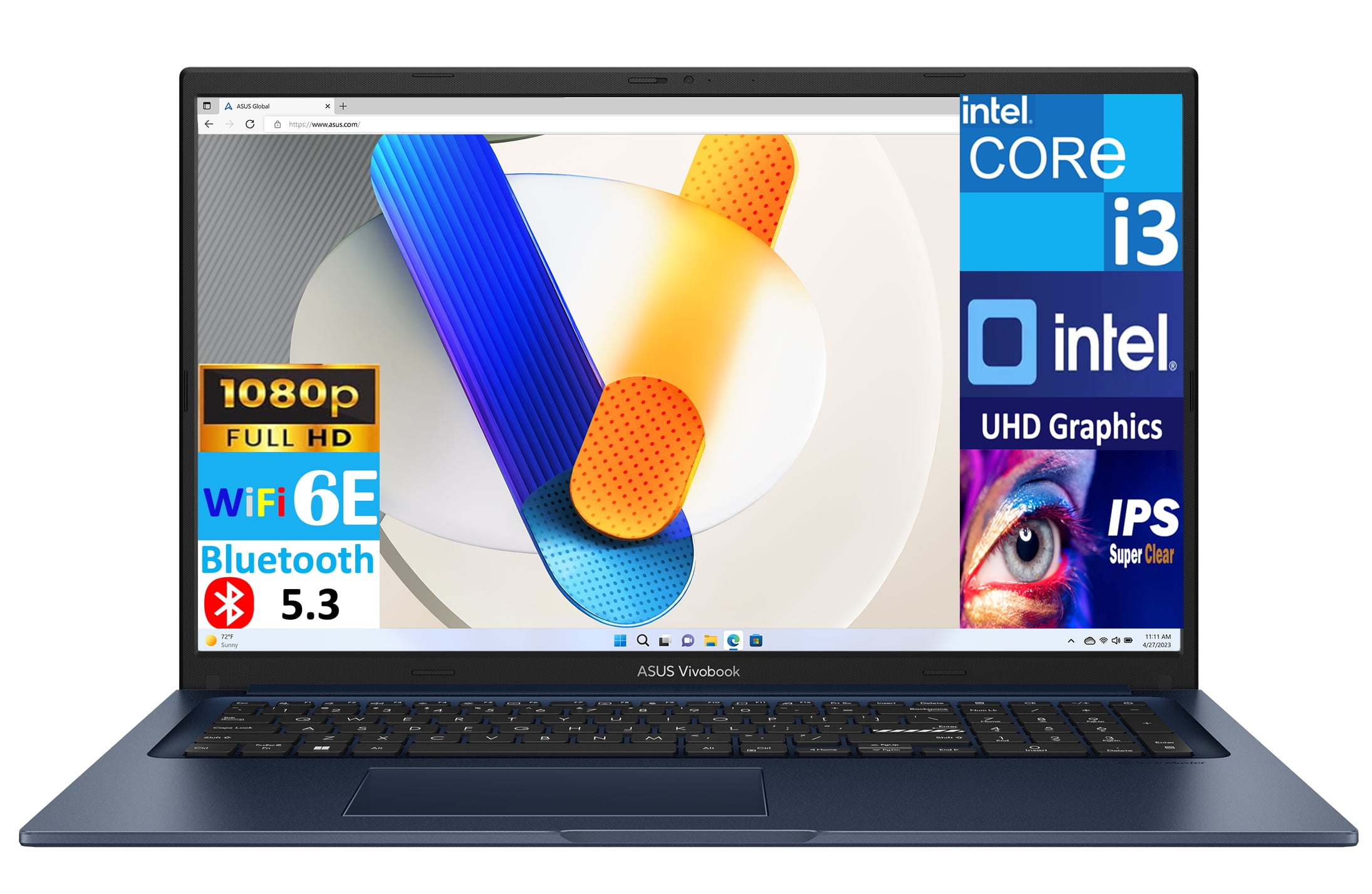 ASUS Vivobook 17 Everyday Value Laptop 17.3in IPS FHD Display (Intel i3 ...