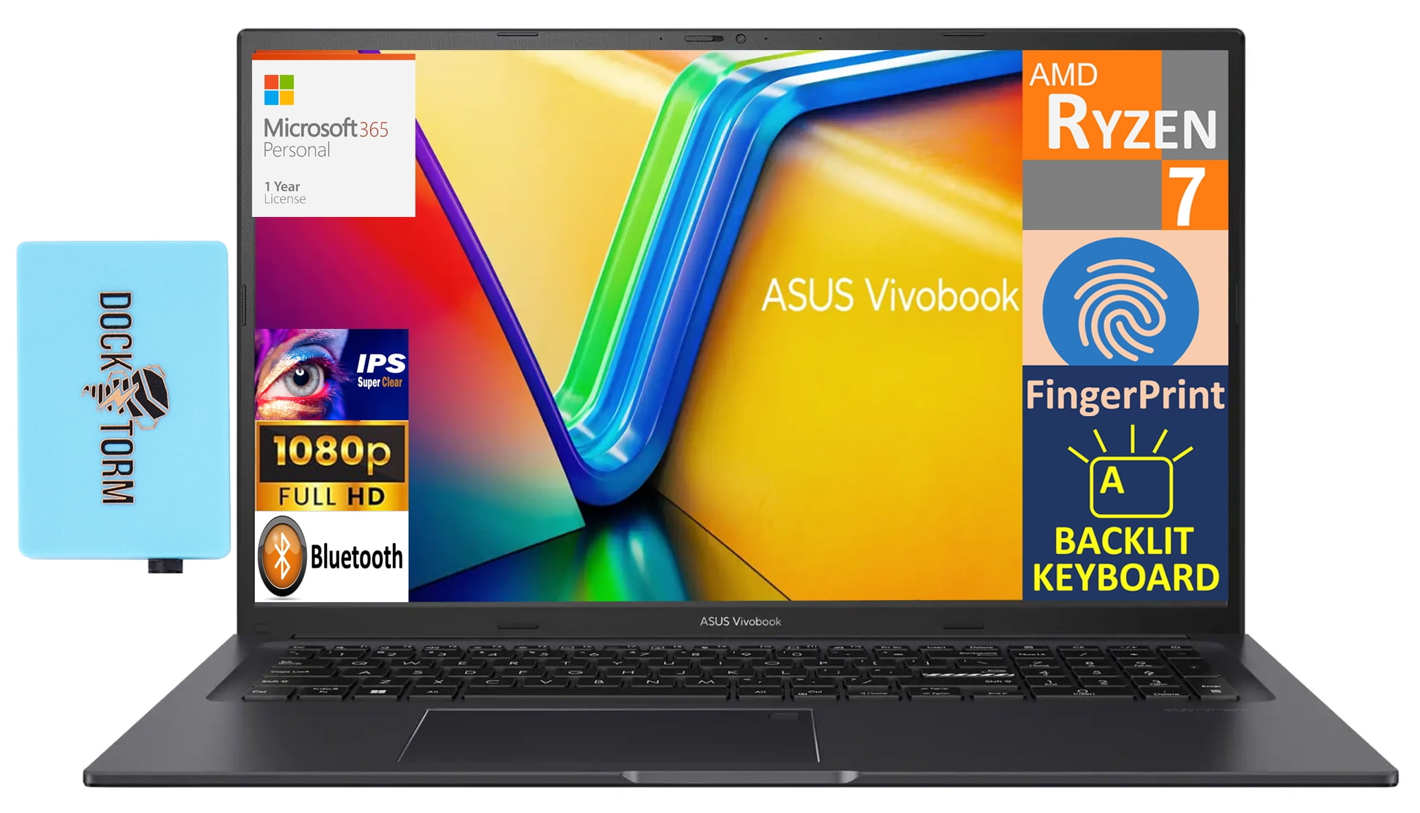 ASUS Vivobook 17X Business Laptop 17.3in IPS FHD Display (AMD Ryzen 7 ...