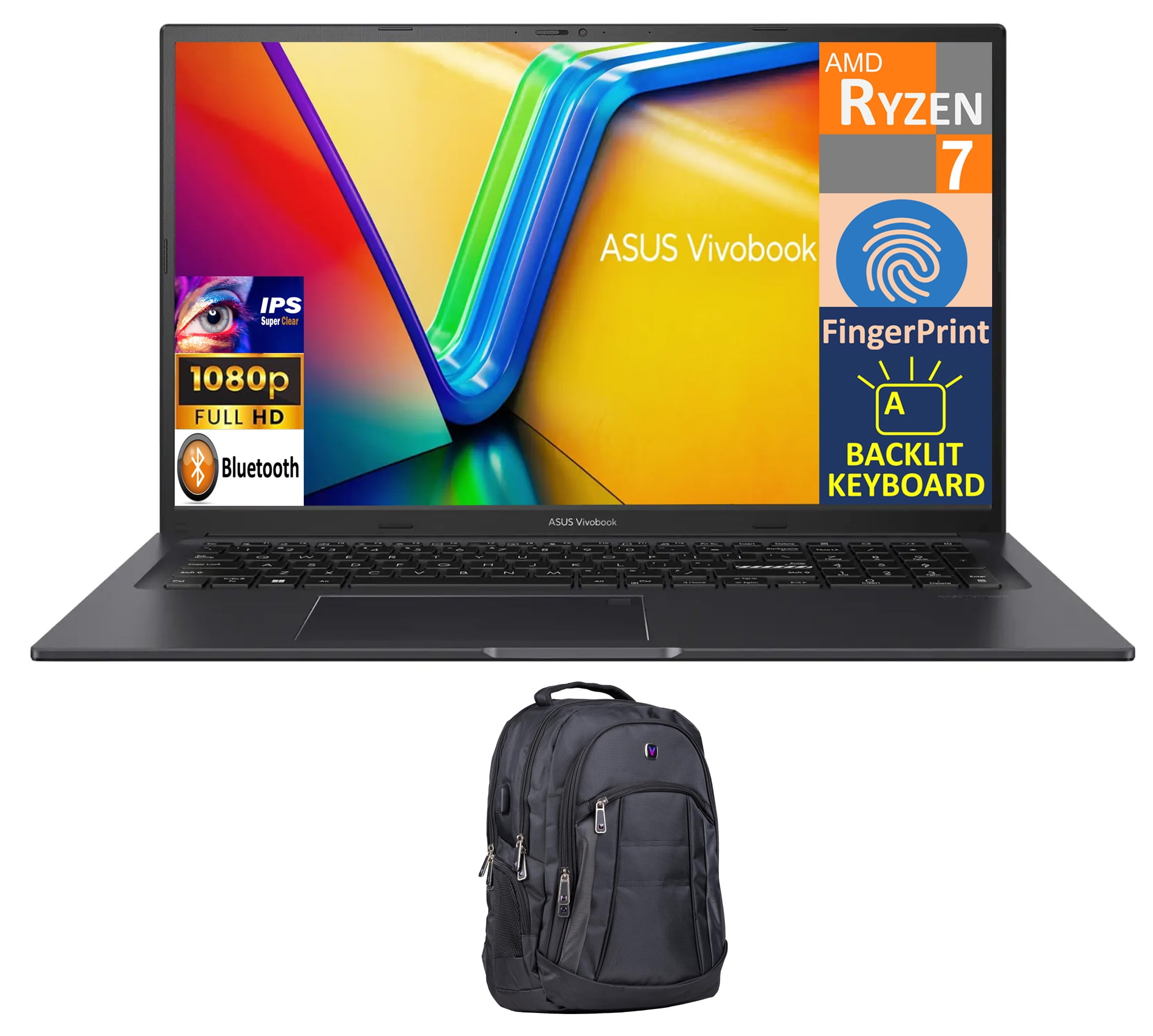 ASUS Vivobook 17X Business Laptop 17.3in IPS FHD Display (AMD Ryzen 7 ...