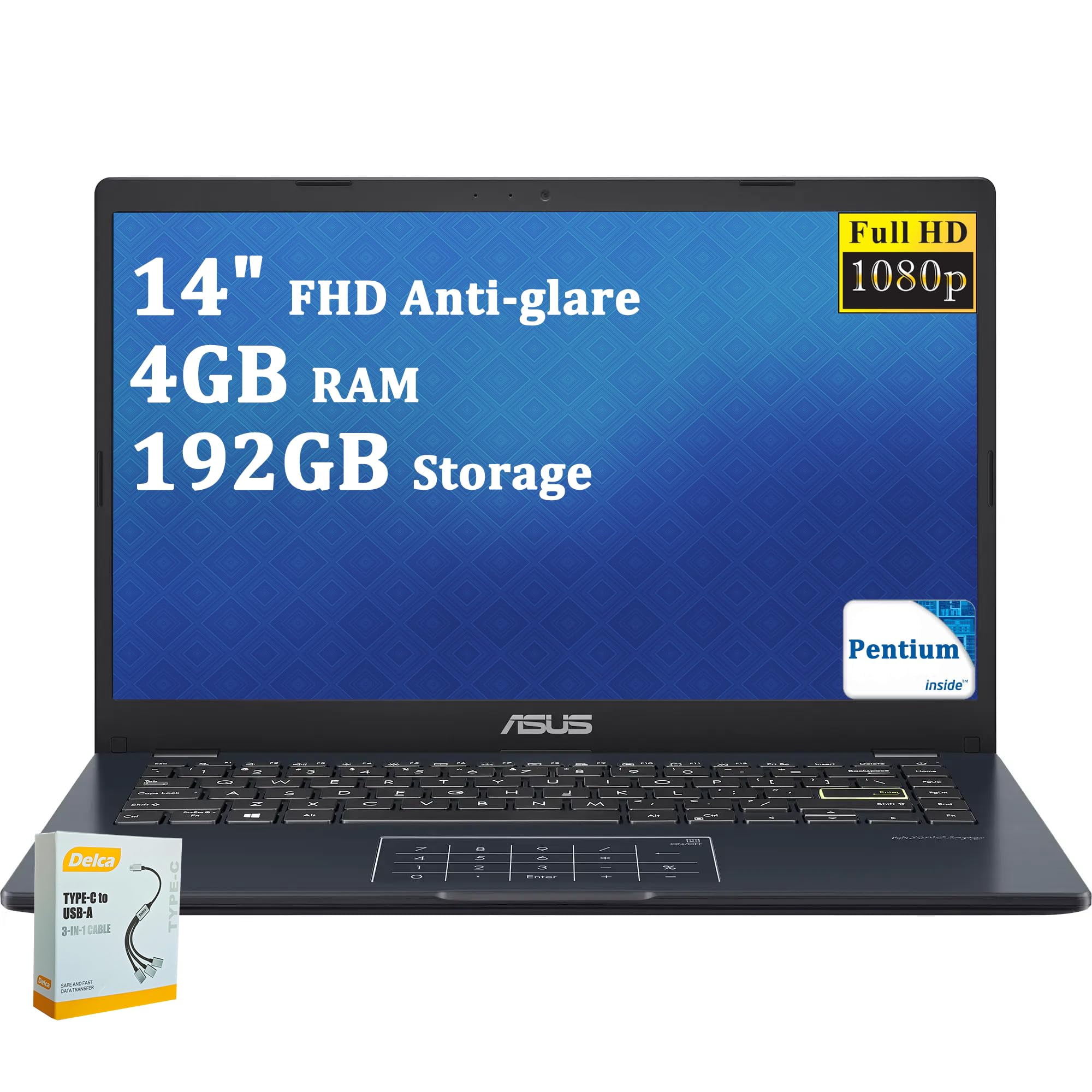 ASUS Vivobook Go 14 Student Laptop | 14" FHD Anti-Glare | Intel 4-Core ...