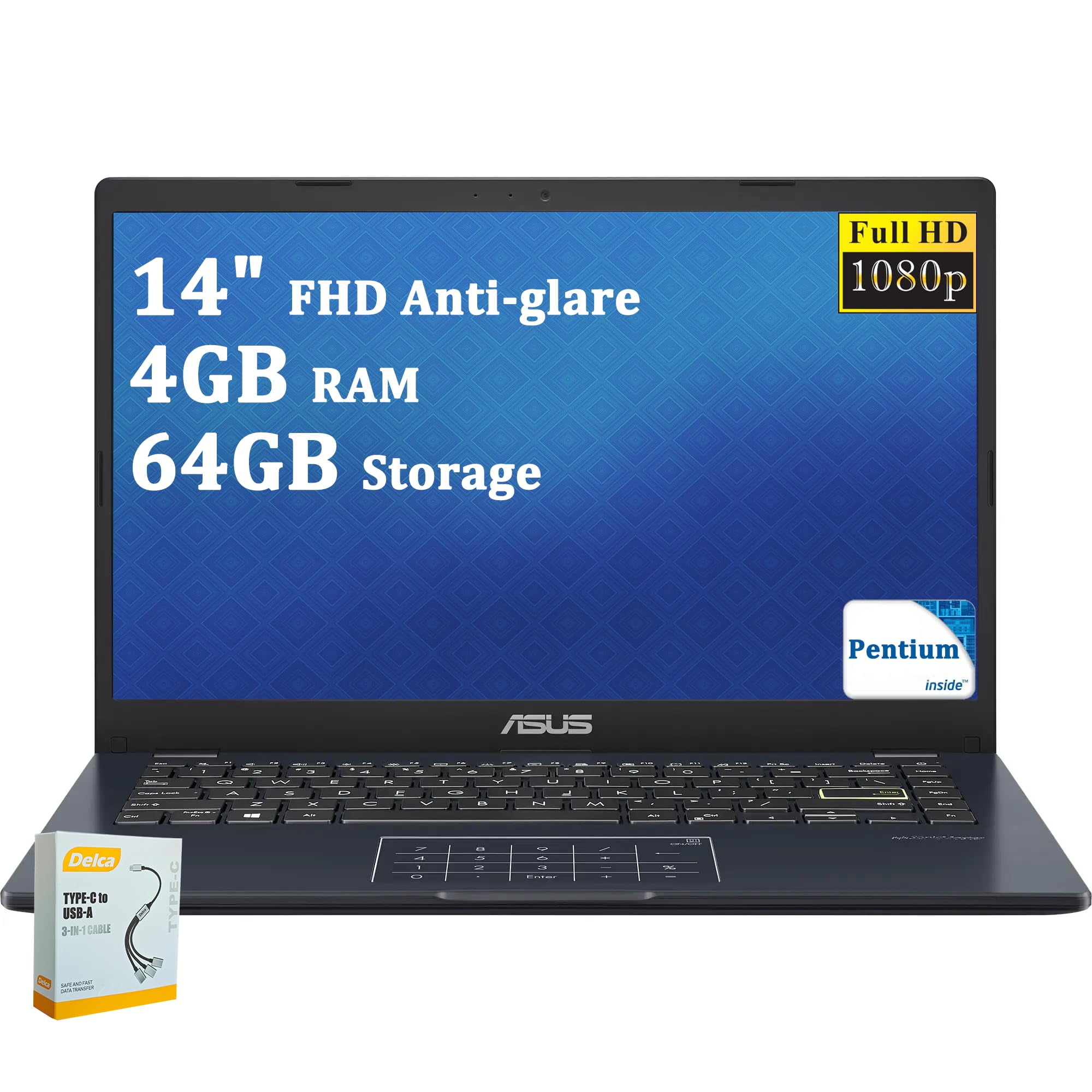 ASUS Vivobook Go 14 Student Laptop | 14" FHD Anti-Glare | Intel 4-Core ...