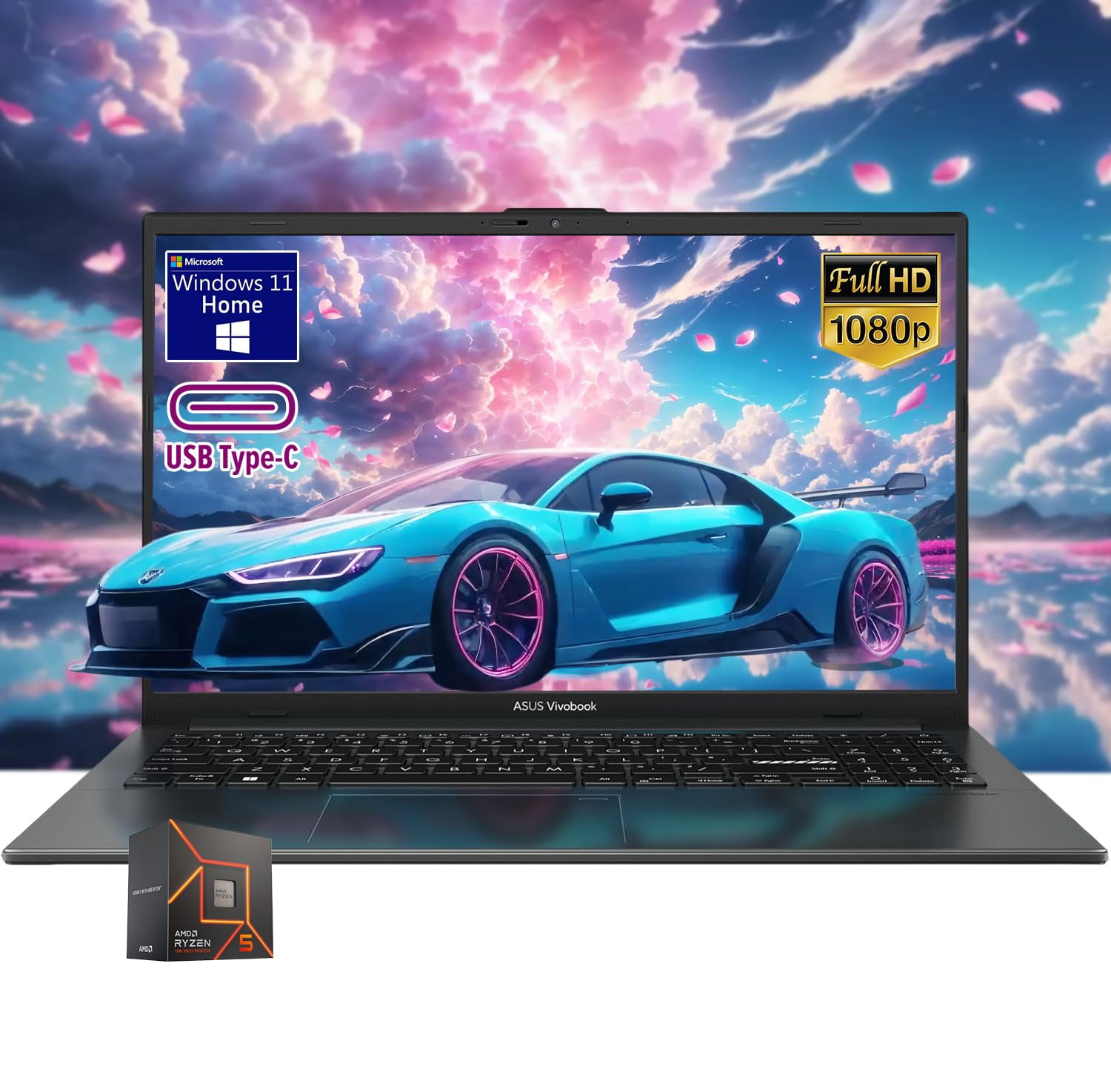 ASUS Vivobook Go 15 Business Laptop, 15.6" FHD Display, AMD Ryzen 5 ...