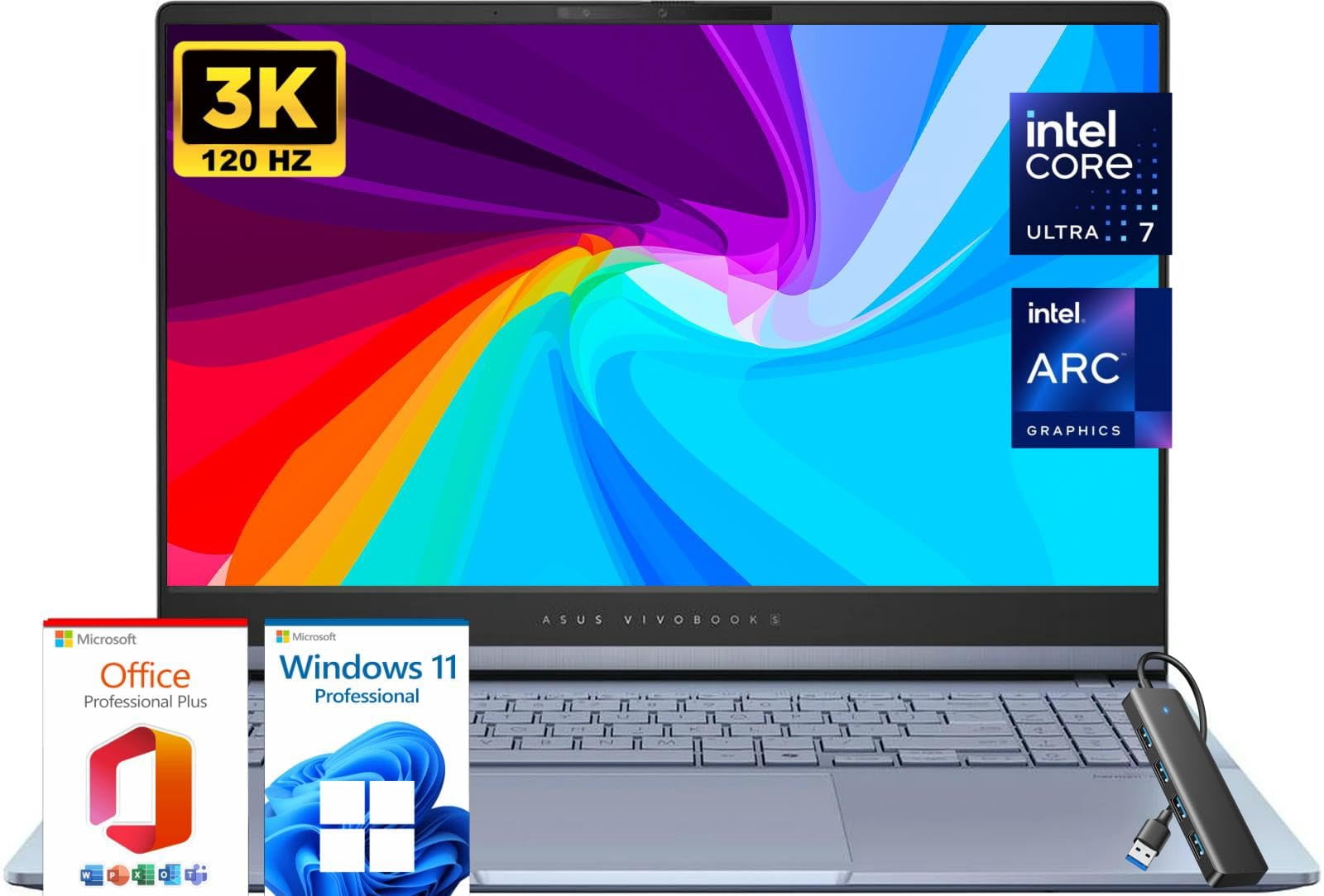 ASUS Vivobook S 15 Slim Business Laptop, Office, 15.6" 3K 120Hz OLED ...