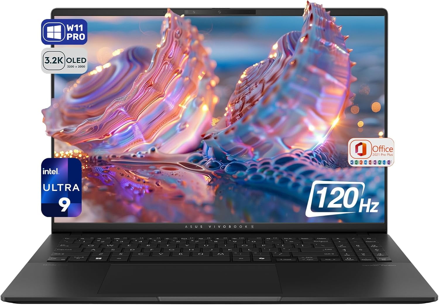 ASUS Vivobook S 16 AI Laptop, Intel Ultra 9-185H, 16 GB LPDDR5X RAM, 1 TB PCle SSD, 16” 3.2K ...