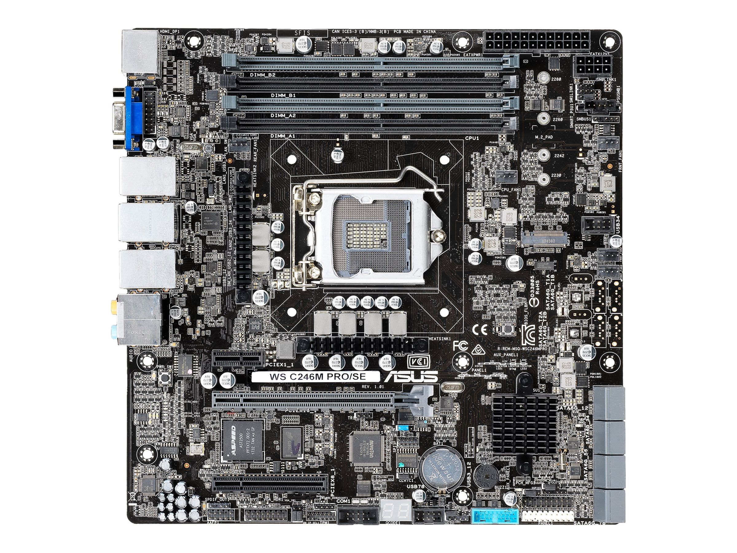 ASUS WS C246M PRO/SE - Motherboard - micro ATX - LGA1151 Socket - C246 ...