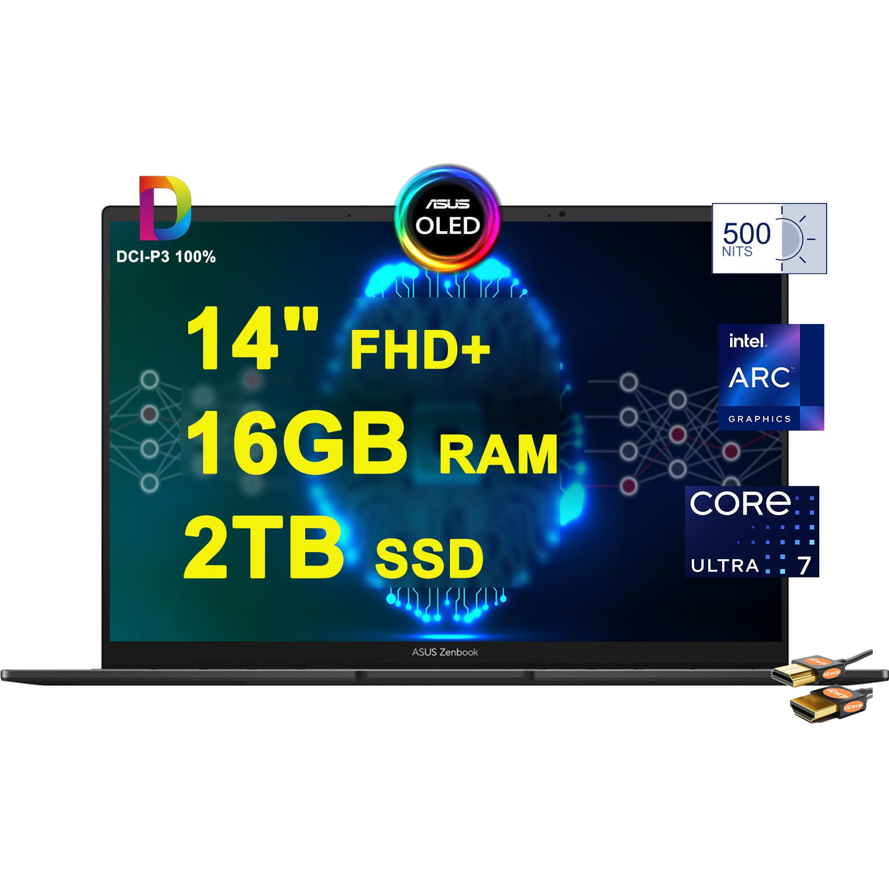 ASUS Zenbook 14 OLED Copilot AI PC Laptop 14" FHD+ Lumina OLED Touch ...