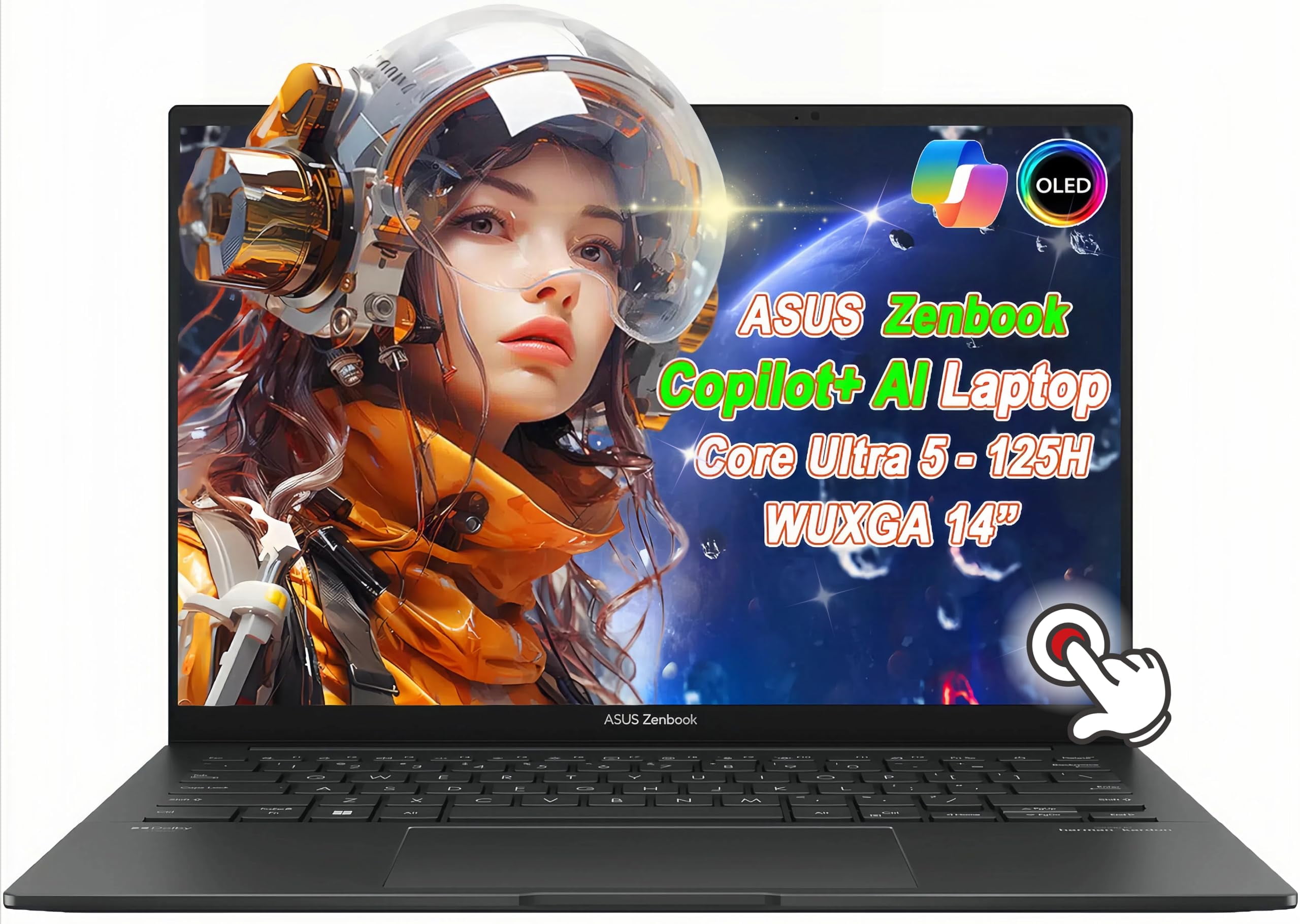 ASUS Zenbook 14 OLED WUXGA Touch Slim Copilot AI 2024 Laptop, 14Cores Intel Ultra 5-125H(Beats ...