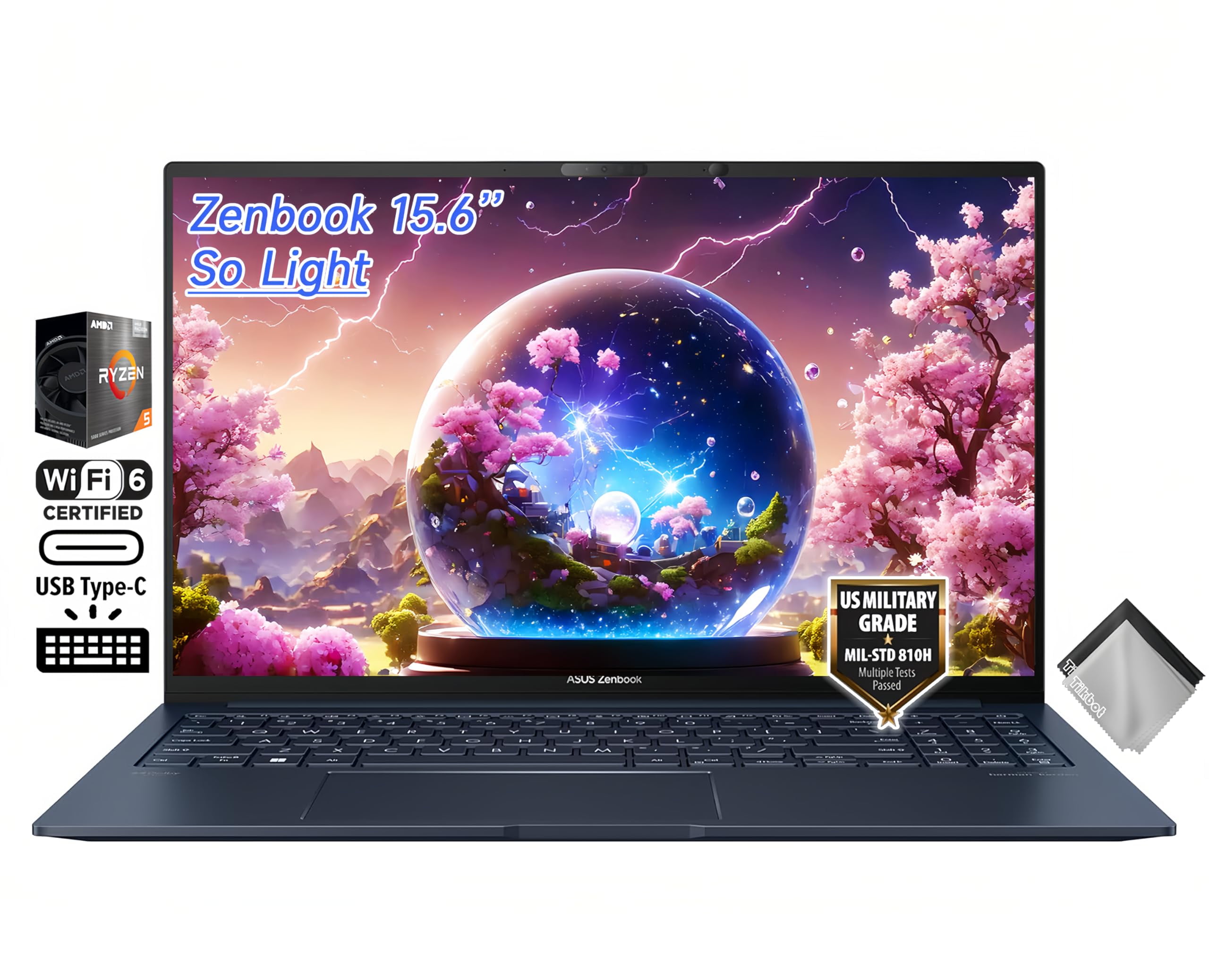 ASUS Zenbook 15 Business Slim Laptop, 15.6" FHD 100% sRGB, AMD Ryzen 5 ...