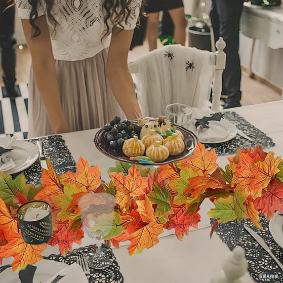 ASXITE Halloween Decorations Indoor,Halloween Garland Decorations,Simulated Maple Leaf Vines ...