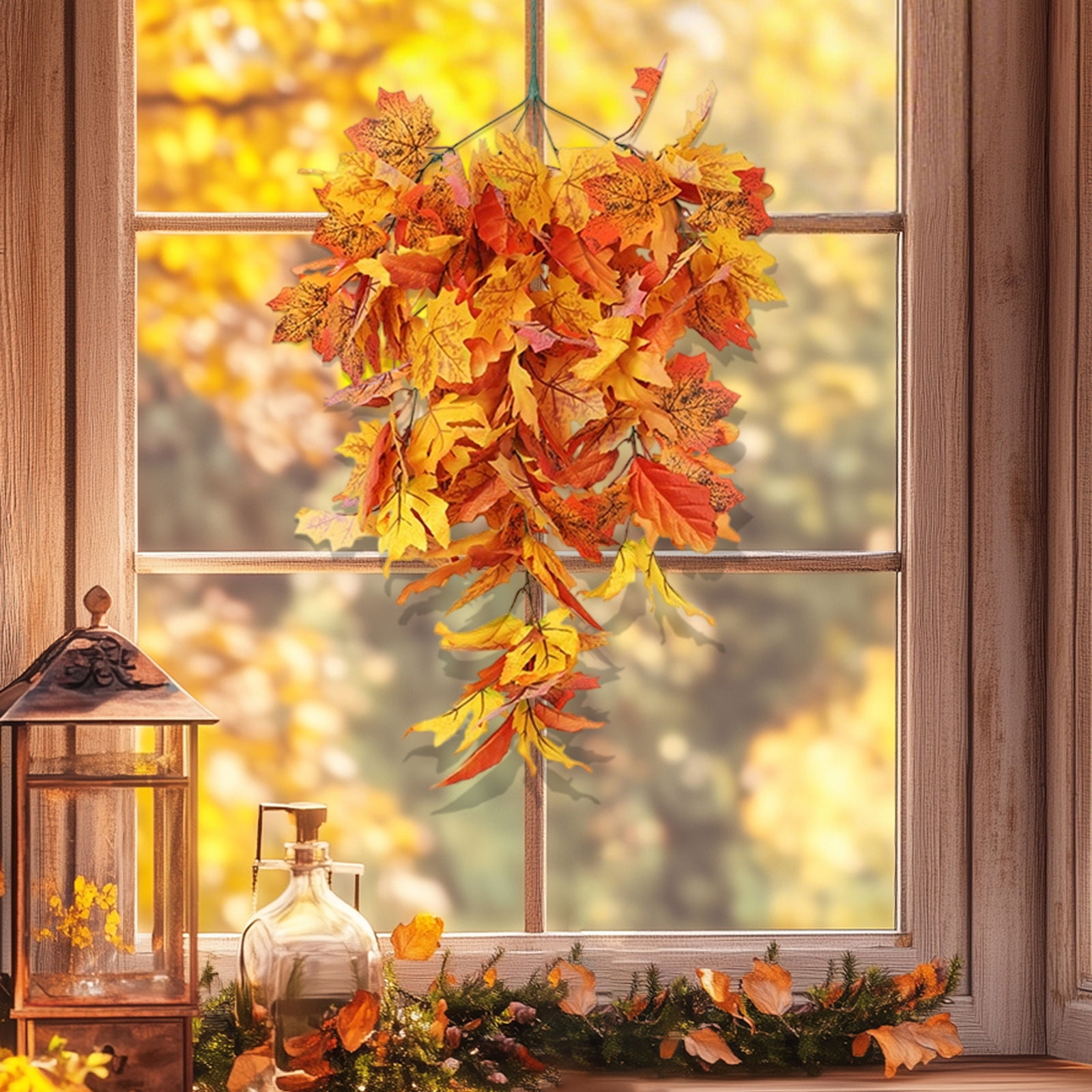 ASXITE Halloween Decorations Indoor,Halloween Home Decorations,Faux Wall Hanging Black Maple ...