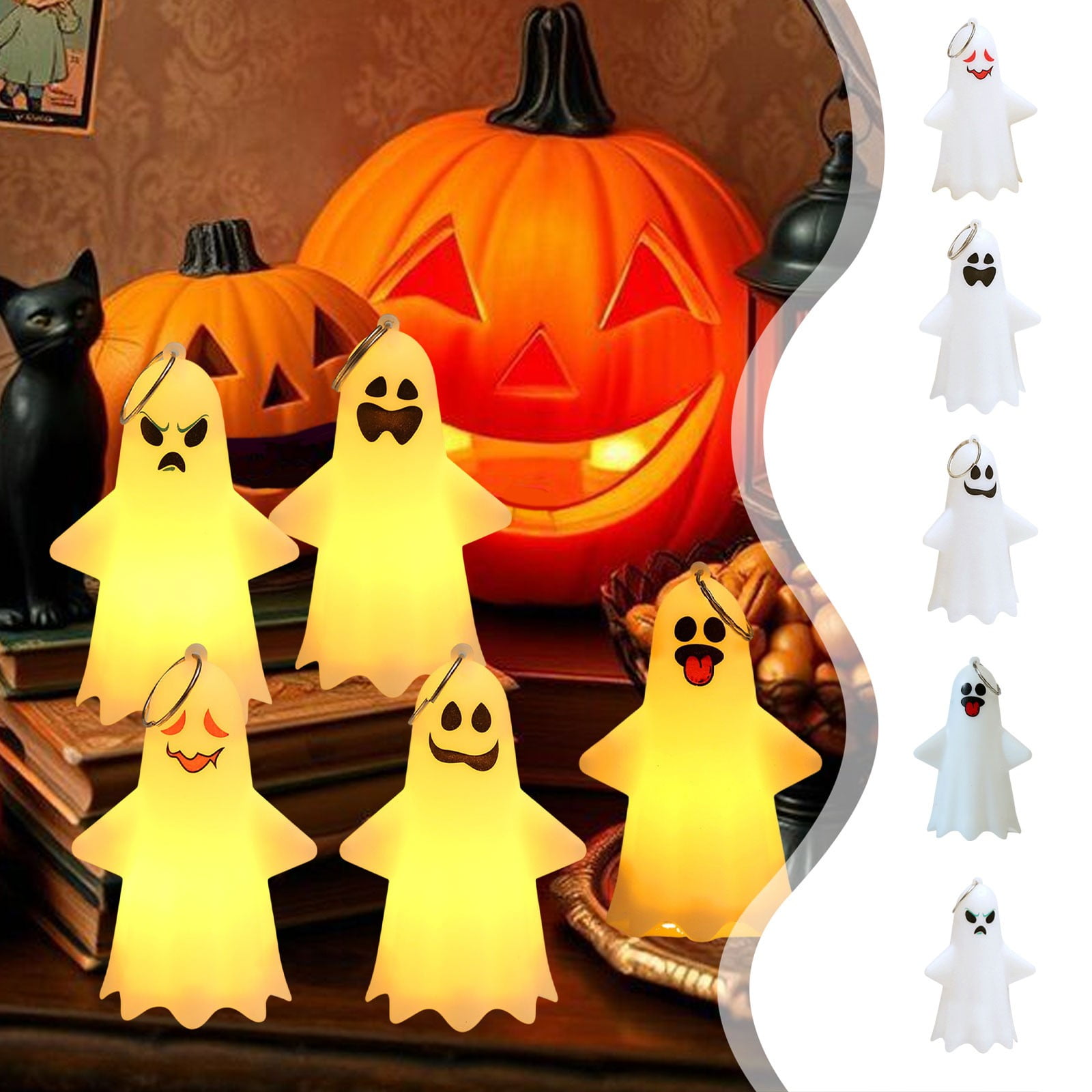 ASXITE Halloween Tabletop Decor,LED Halloween Lantern Light Horror ...