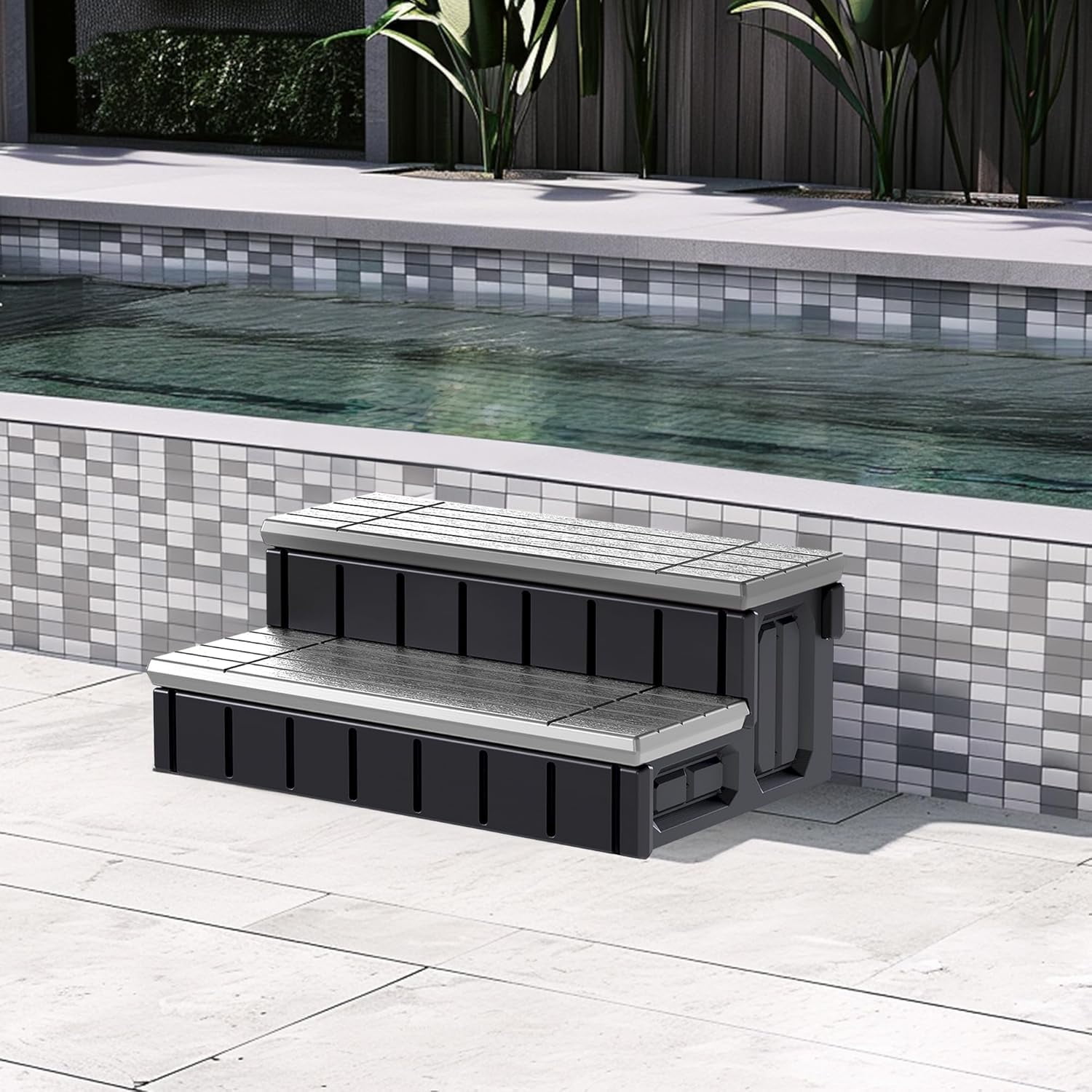 ASYT Universal Spa Hot Tub Step with Storage, Outdoor Indoor ...
