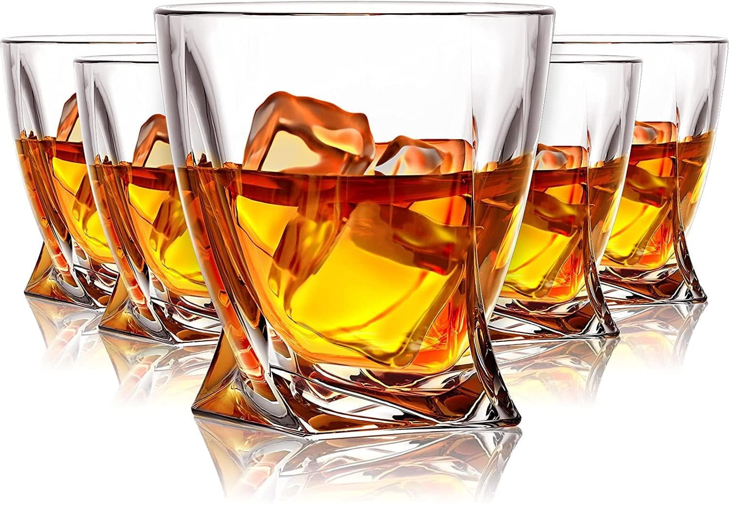 ASkyl 280 Ml European Twisted Whiskey Glass Set Drinking Glass Set of 6 ...