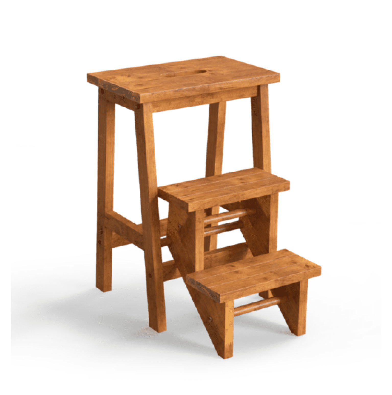 ASpecialty 3 Tier Step Stool 3 in 1 Folding Ladder 24" Storage Shelf ...