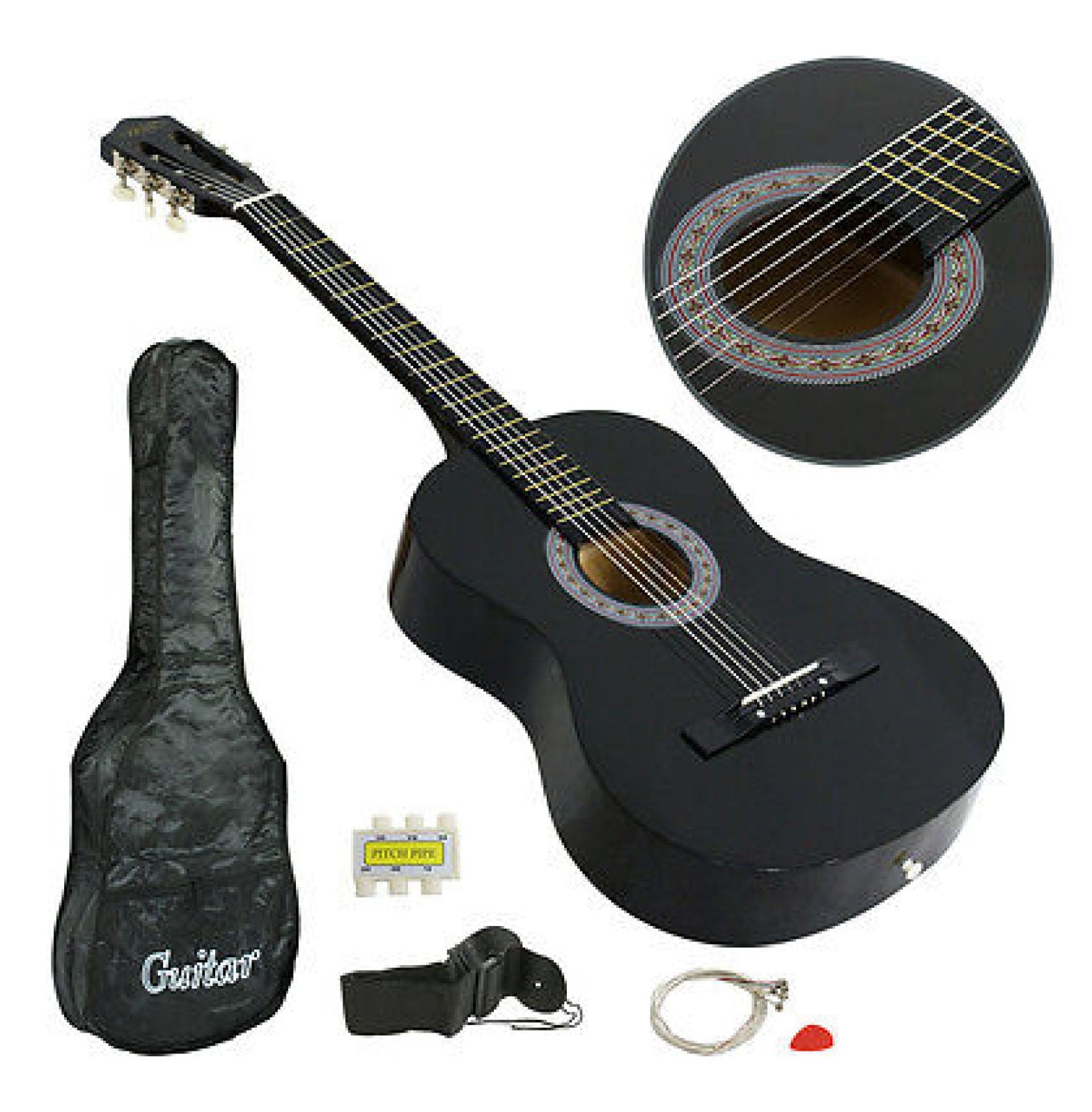 ASpecialty 38" Full Size Acoustic Guitar Adult GIGBAG STRAP TUNER ...