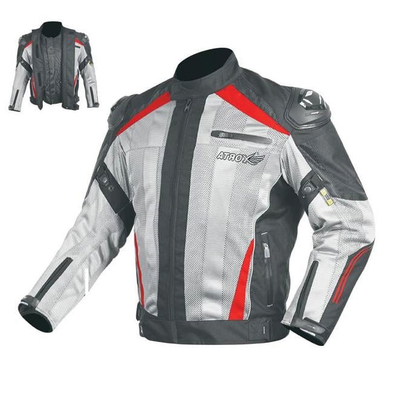 AT-2307-L-BGR Summer Textile Jacket for Men - Black, Grey & Red - Large ...
